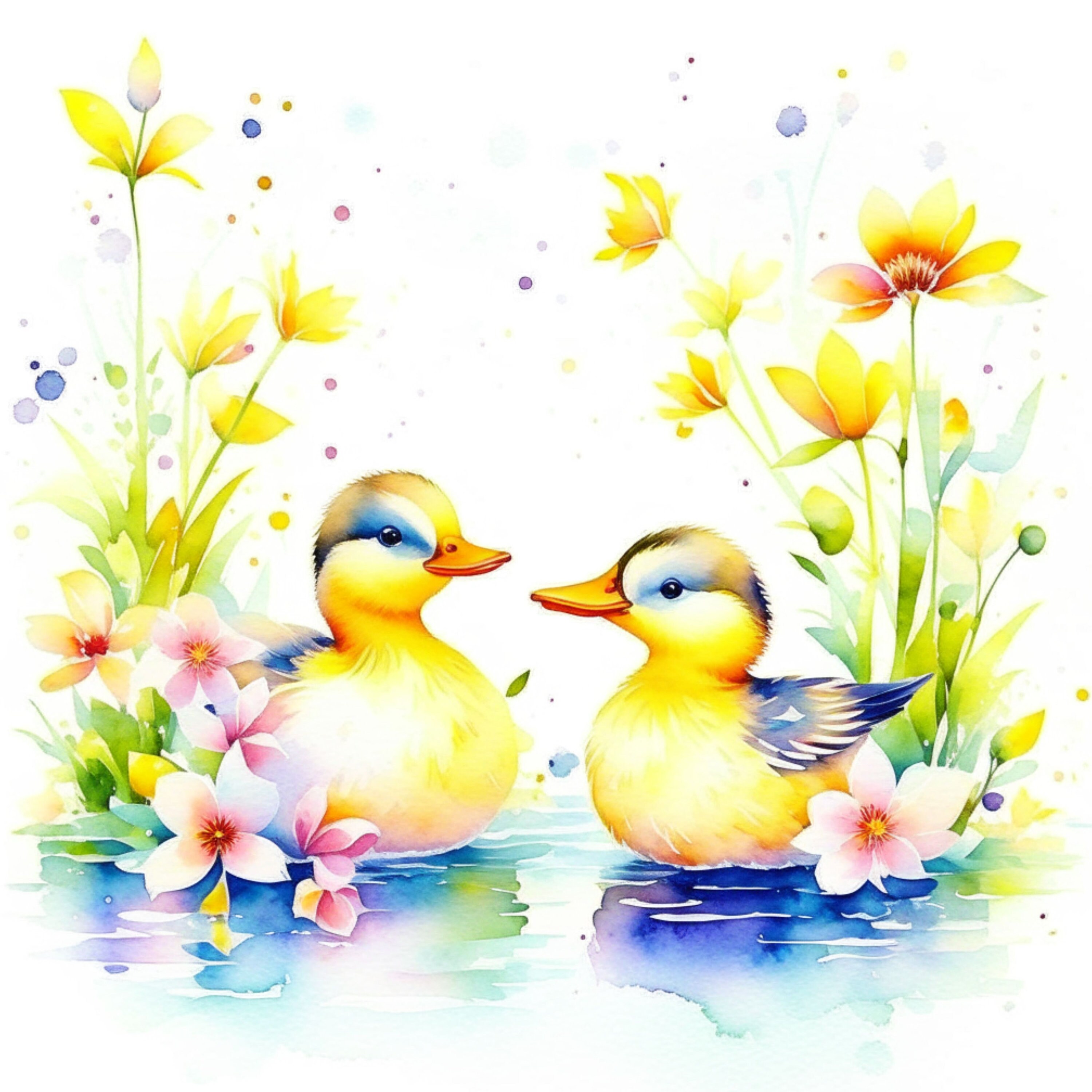 Ducklings Digital Art Duck Clipart 15 High Quality Jpgs Digital ...