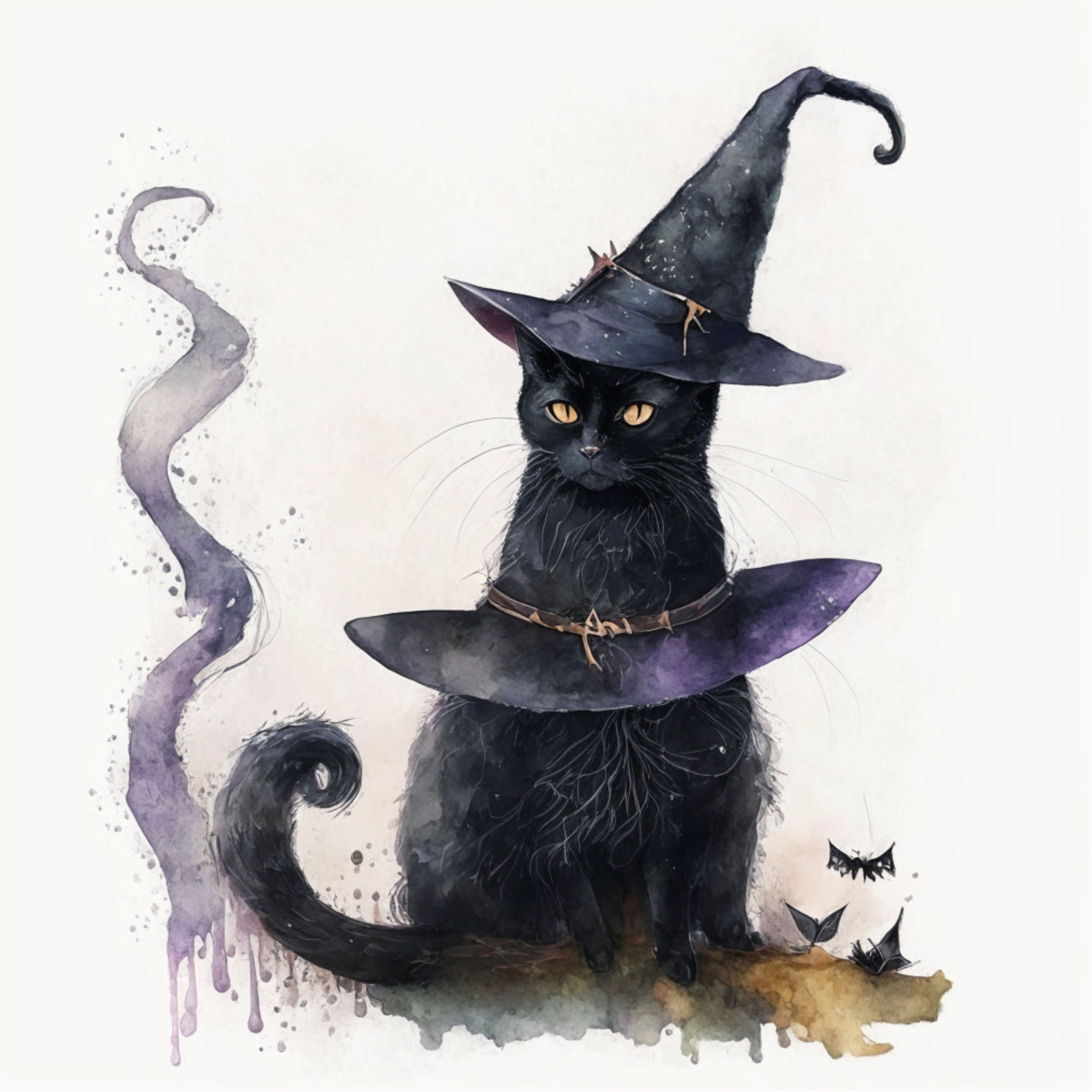 Spooky Black Cats Digital Art | Clipart | 10 High Quality Jpgs ...
