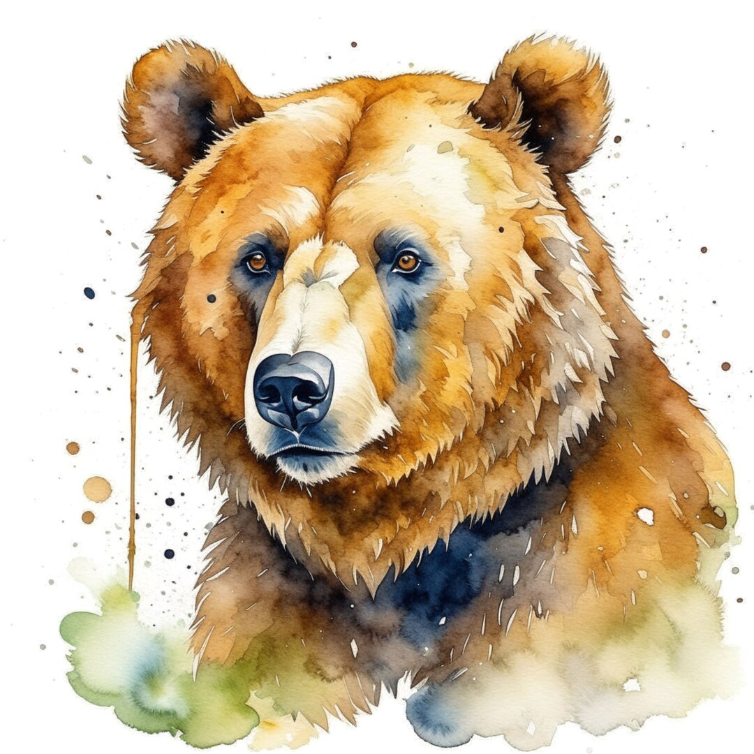 Watercolor Bear Digital Art | Bears Clipart | 10 High Quality Jpgs ...