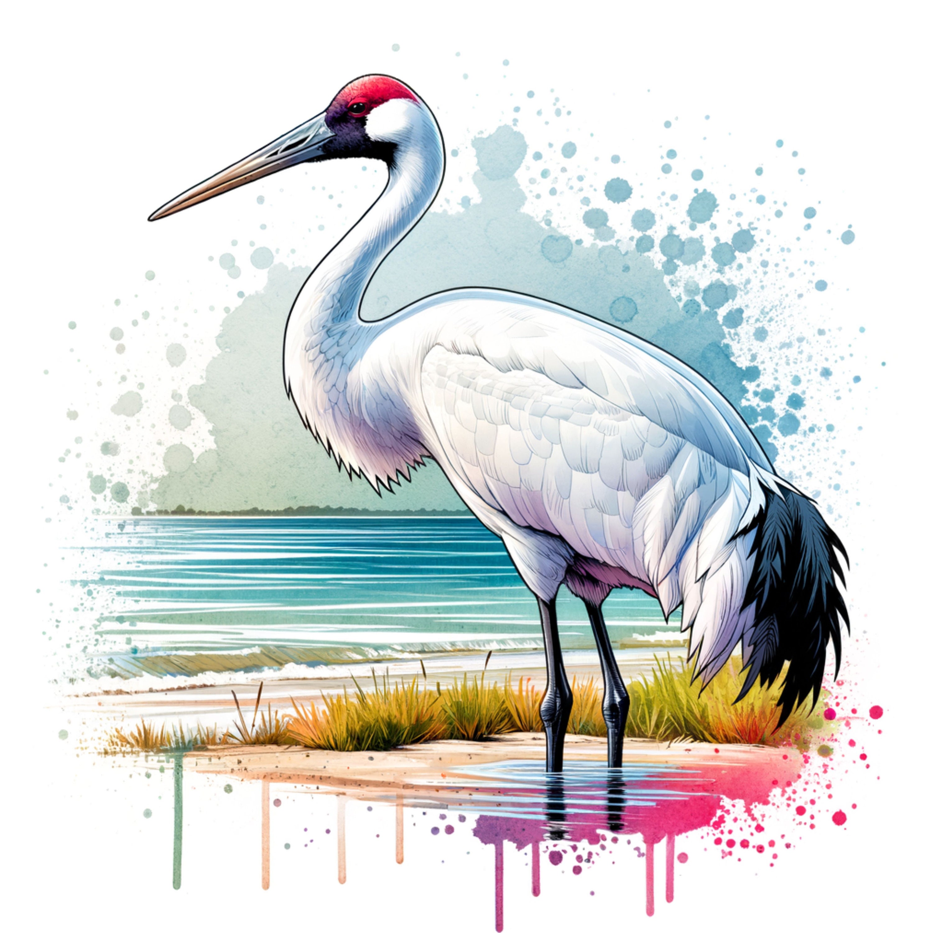 Whooping Crane Digital Art | Clipart Bundle | 15 High Quality Jpgs ...