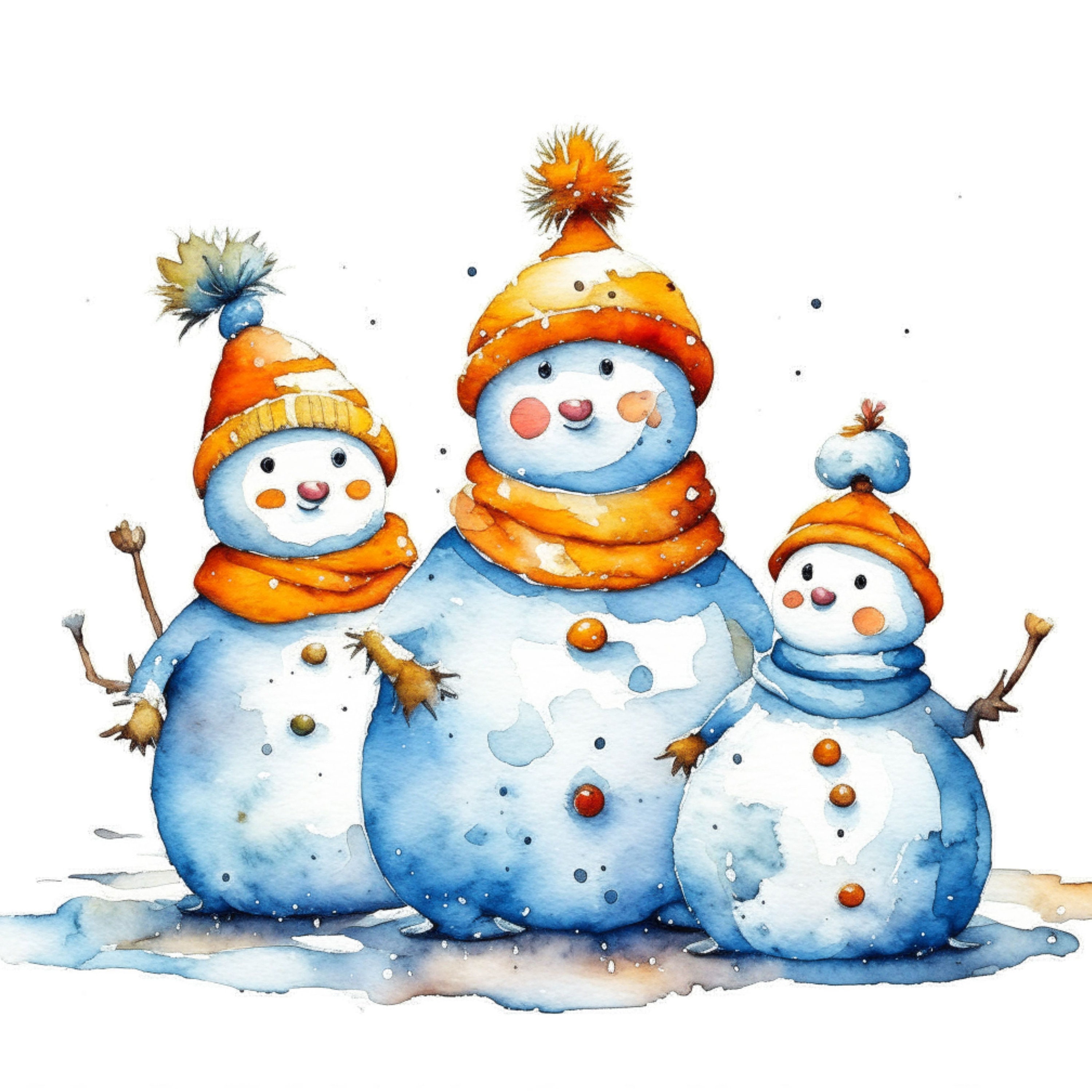 Snowmen Digital Art | Snowman Clipart | 10 High Quality Jpgs | Digital ...