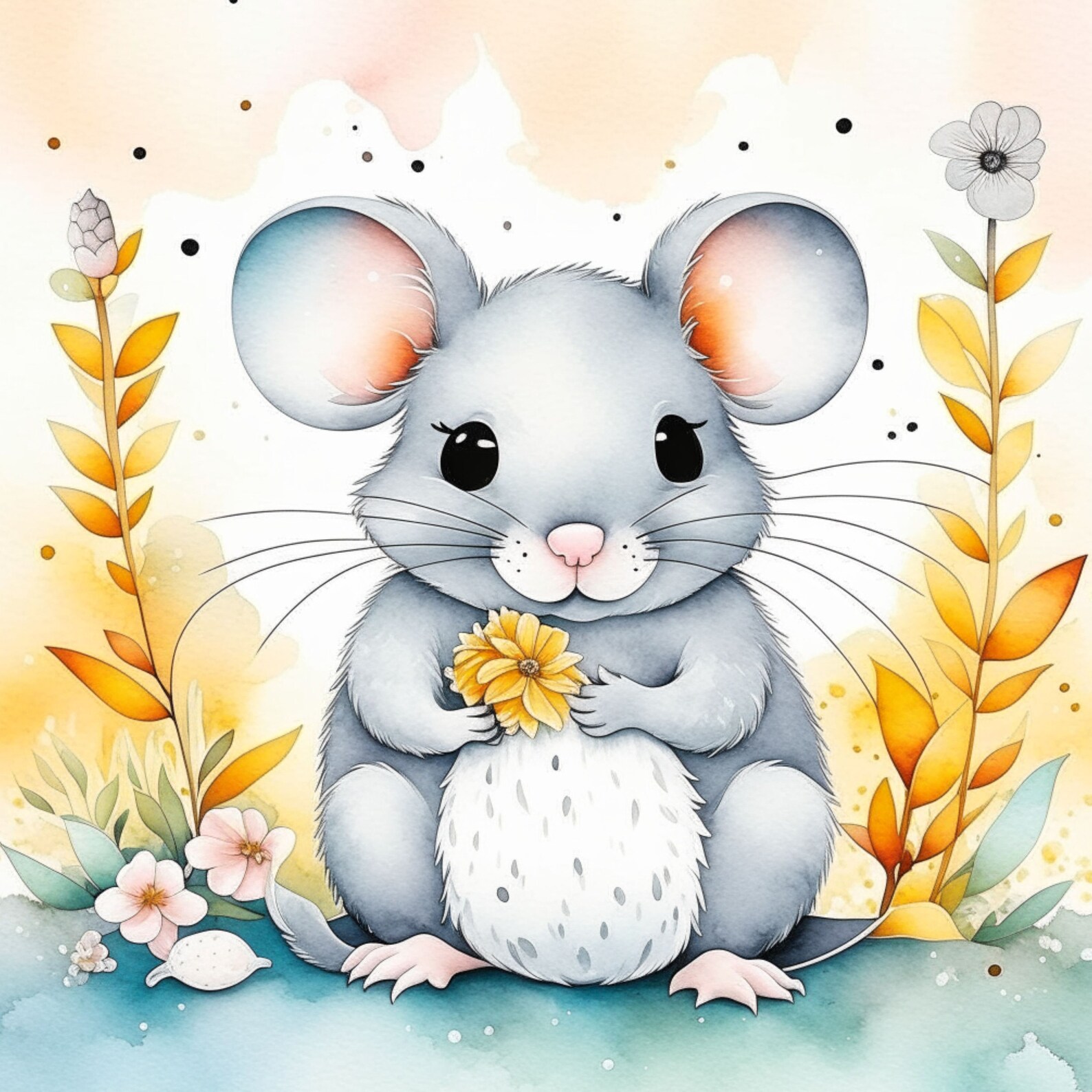 Cute Mouse Digital Art | Mouse Clipart | 15 High Quality Jpgs | Digital ...