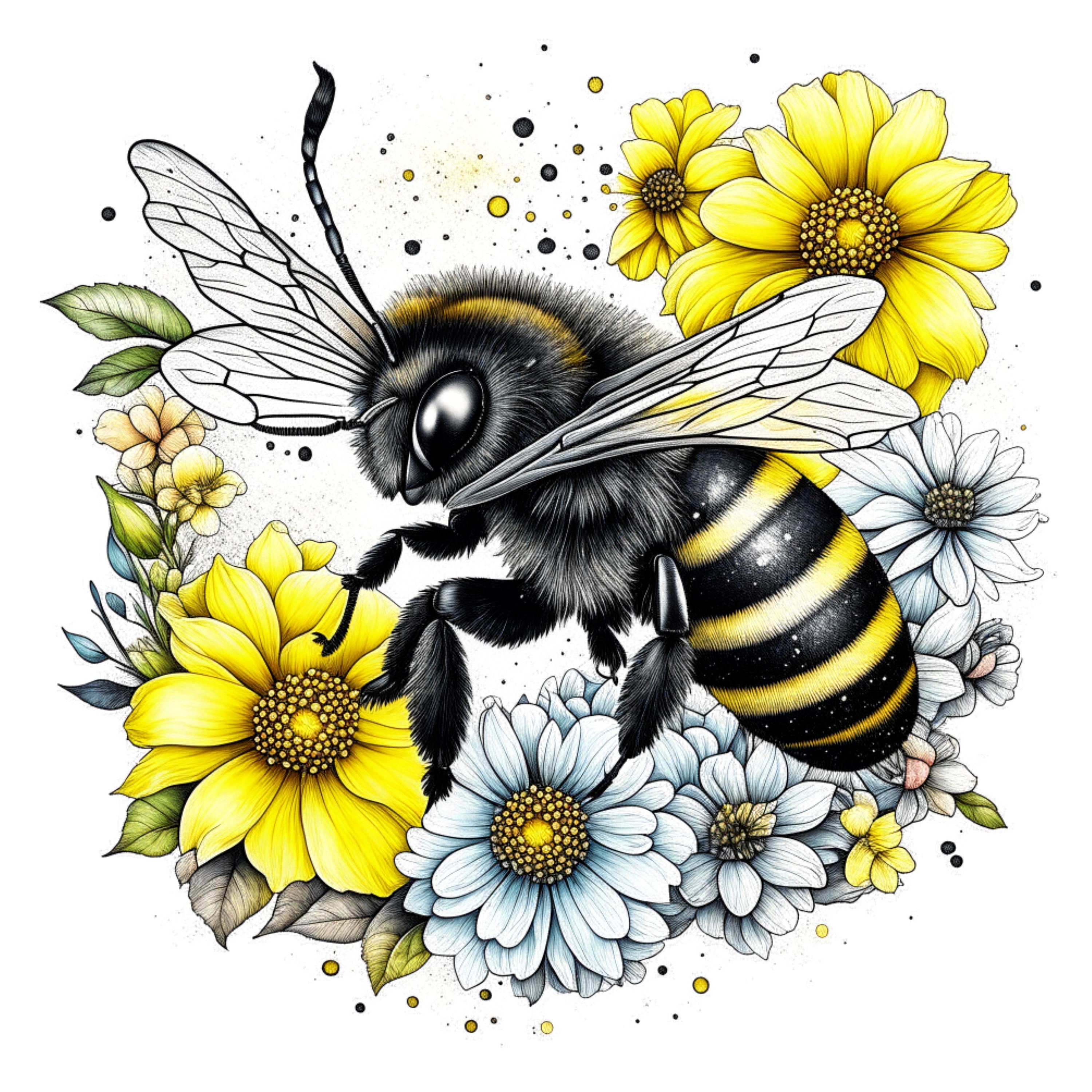 Bumble Bee Digital Art Bees Clipart 15 High Quality Jpgs Digital ...