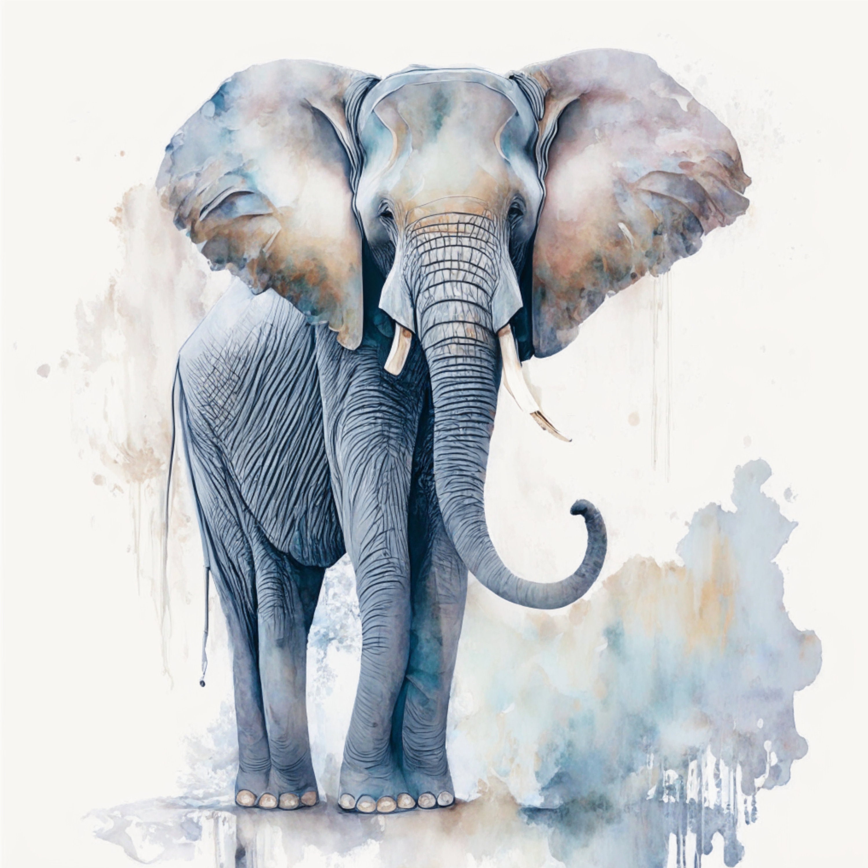 Elephants Digital Art | Elephant Clipart | 10 High Quality Jpgs ...