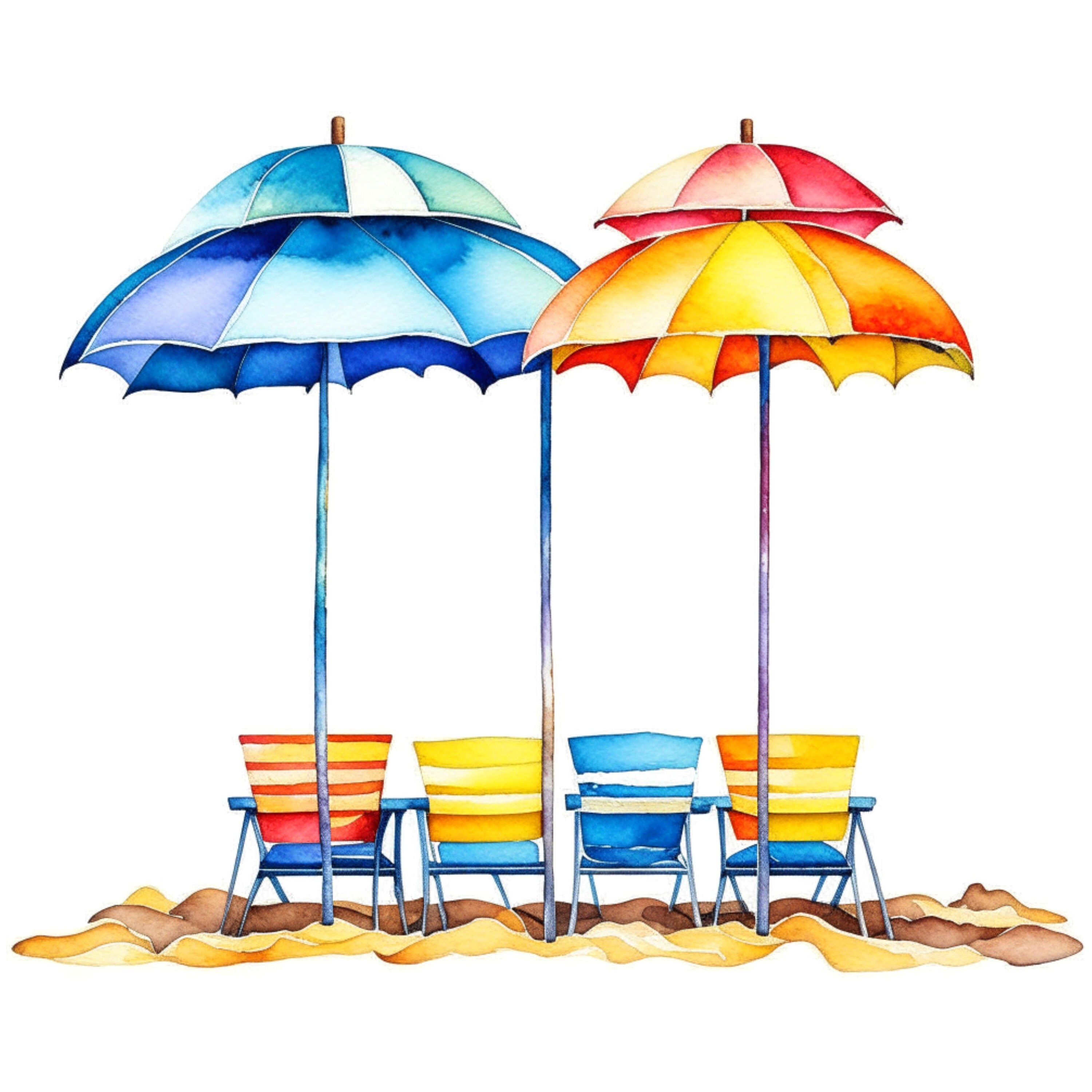 Beach Umbrella's Digital Art | Clipart | Umbrella 15 High Quality Jpgs ...