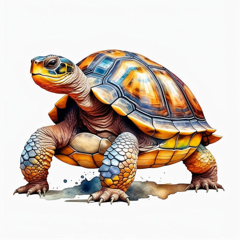 Tortoise Digital Art Clipart 10 High Quality Jpgs Digital Download AI ...