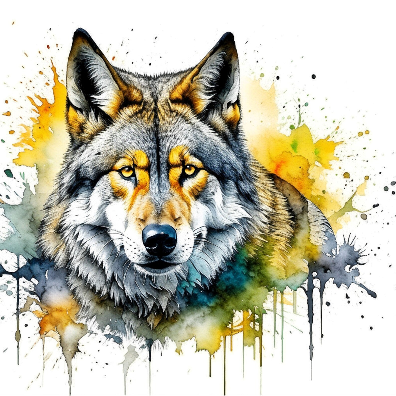 Wolf Digital Art Wolves Clipart 12 High Quality Jpgs Digital Download ...