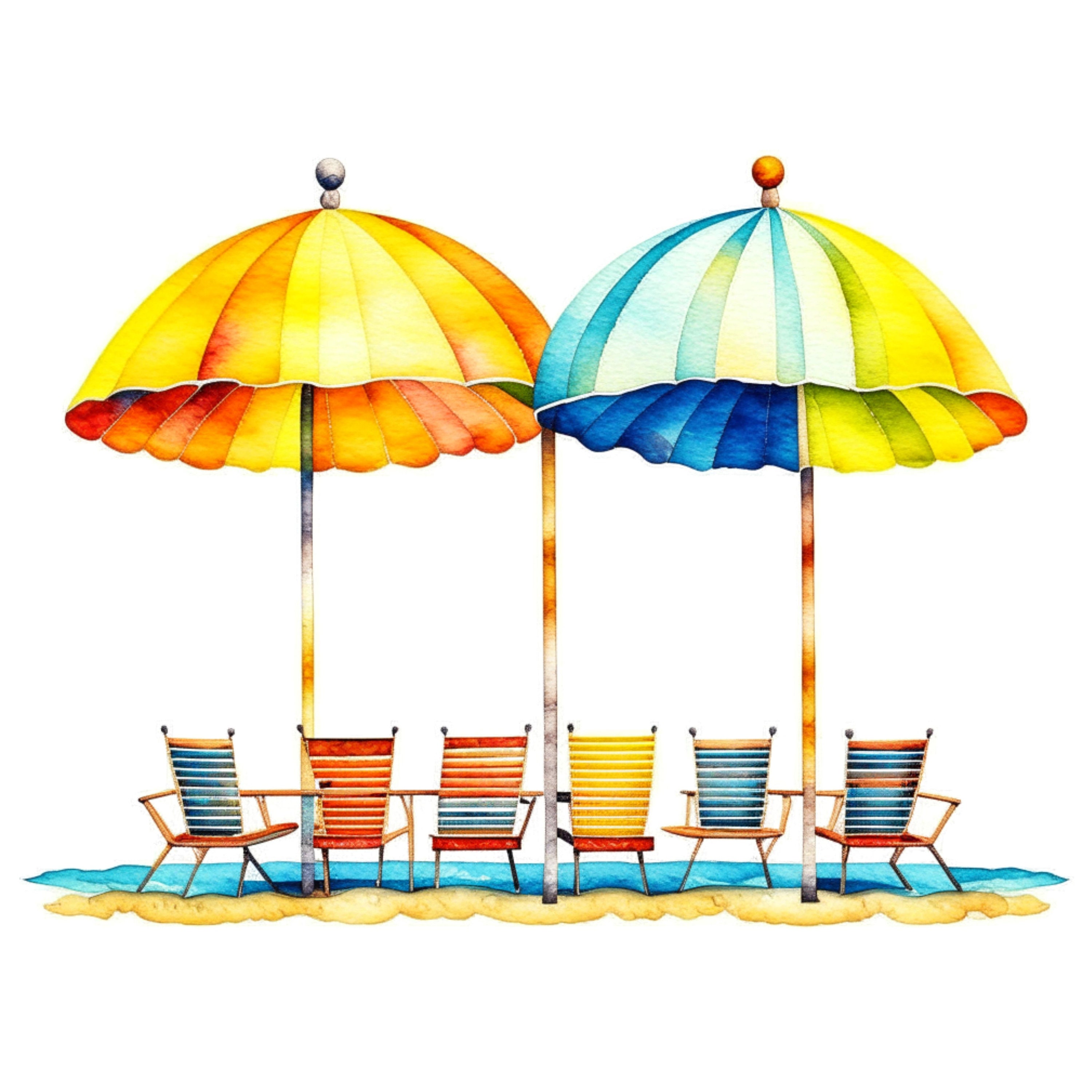 Beach Umbrella's Digital Art | Clipart | Umbrella 15 High Quality Jpgs ...