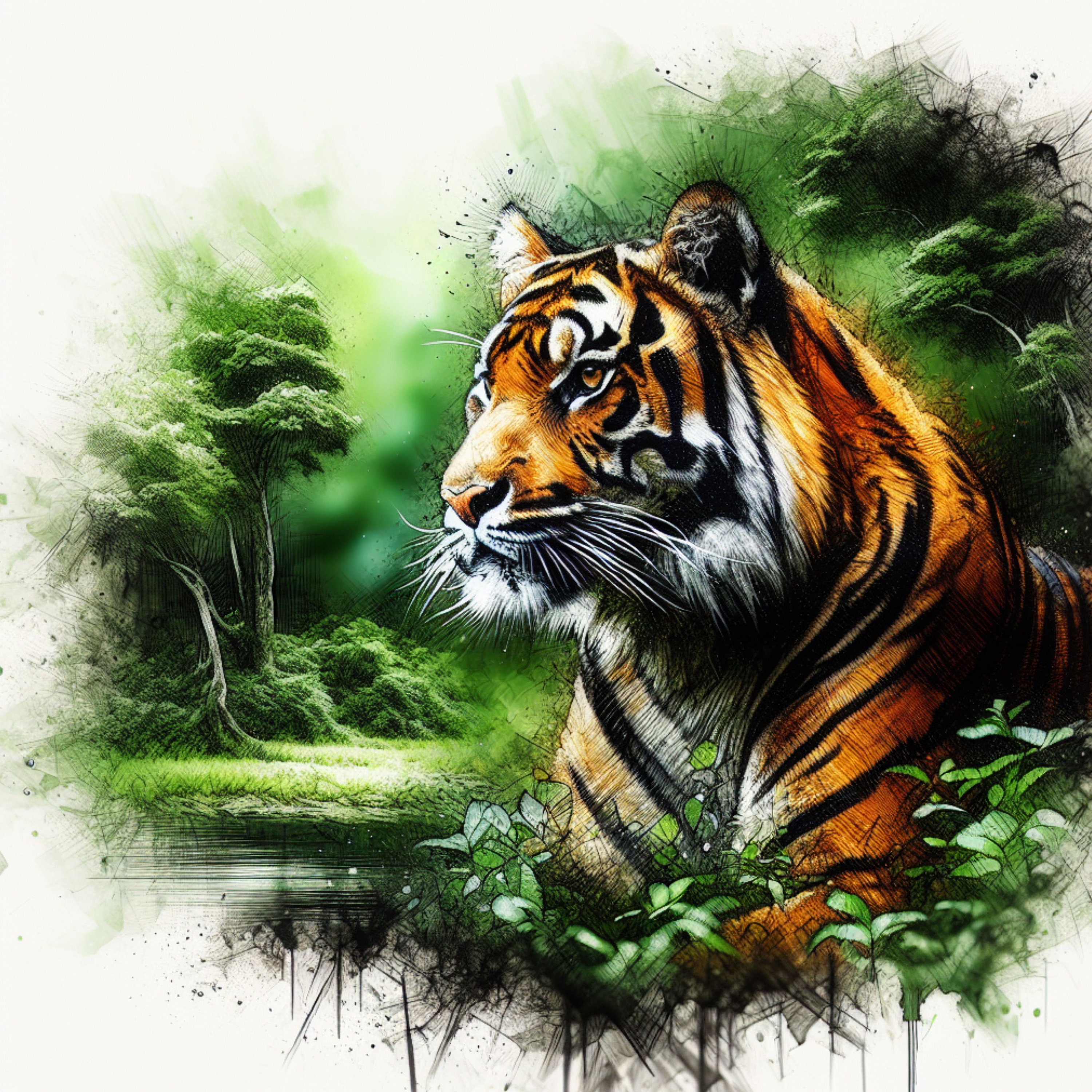 Endangered Species | Animals | Sunda Island Tiger Digital Art | Tigers ...