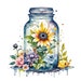 Mason Jar Flowers Digital Art | Flower Clipart | 12 High Quality Jpgs ...