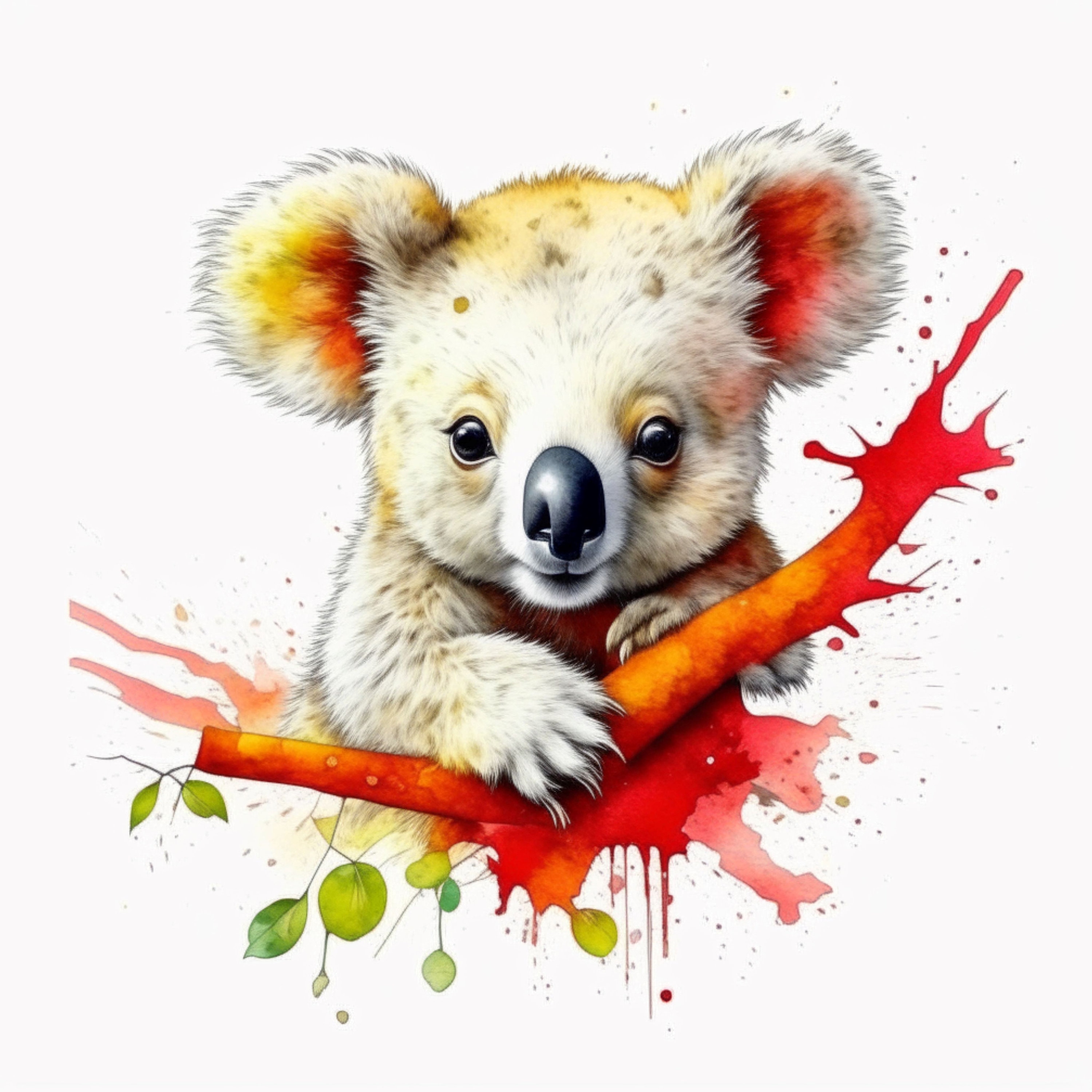 Red Koala Digital Art Koala Bear Clipart 15 High Quality Jpgs Digital ...