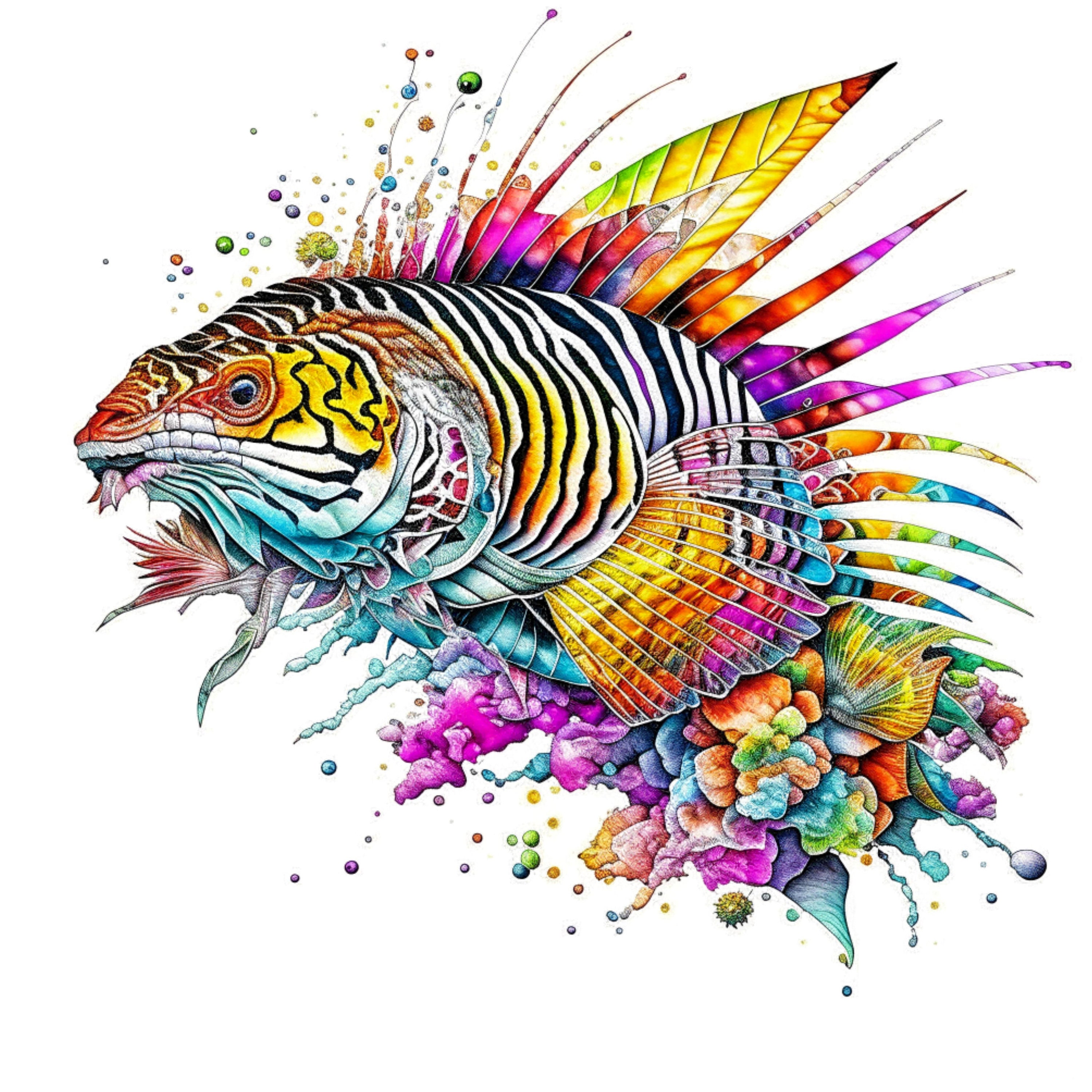 Lionfish Digital Art Clipart 15 High Quality Jpgs Digital Download Clip ...