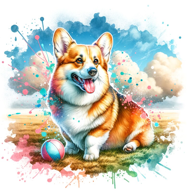 Corgi Digital Art | Dog Clipart | 15 High Quality Jpgs | Digital ...