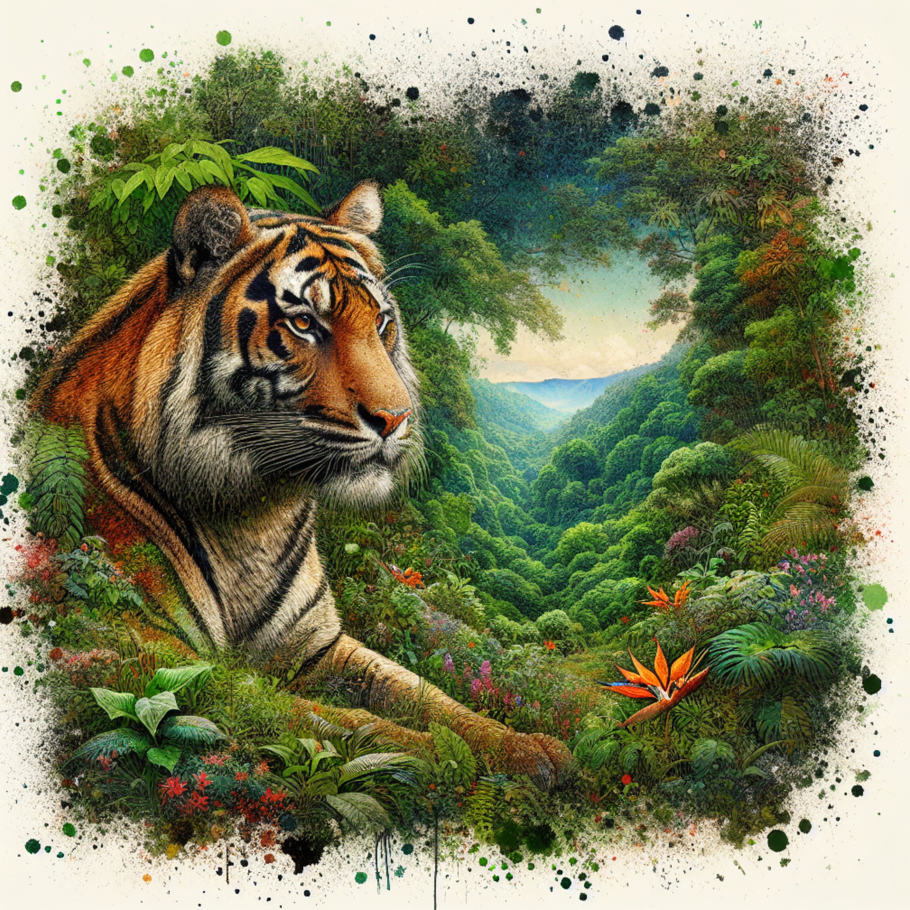 Endangered Species | Animals | Sunda Island Tiger Digital Art | Tigers ...
