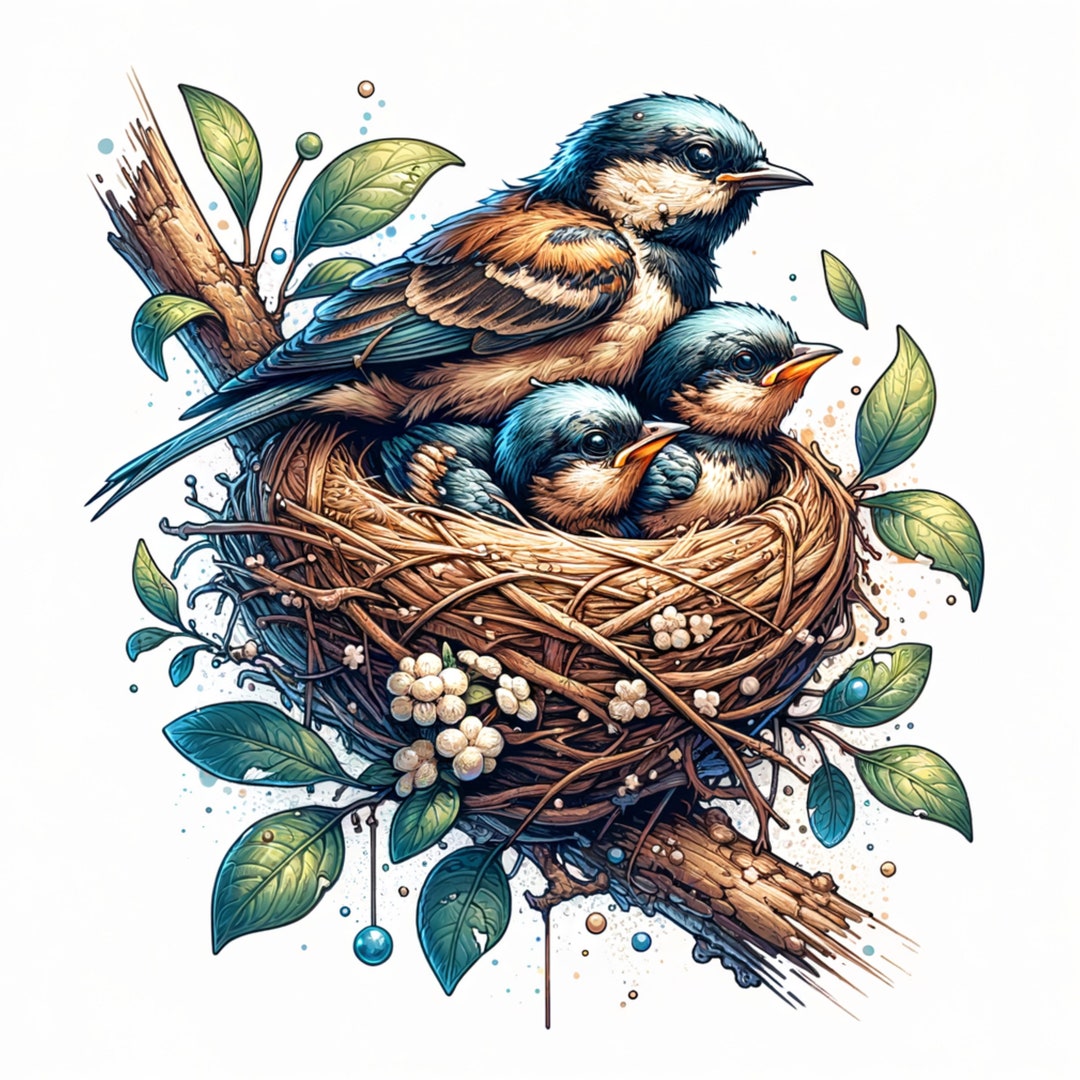 Birds Nest Digital Art | Birds Clipart | 15 High Quality Jpgs | Digital ...