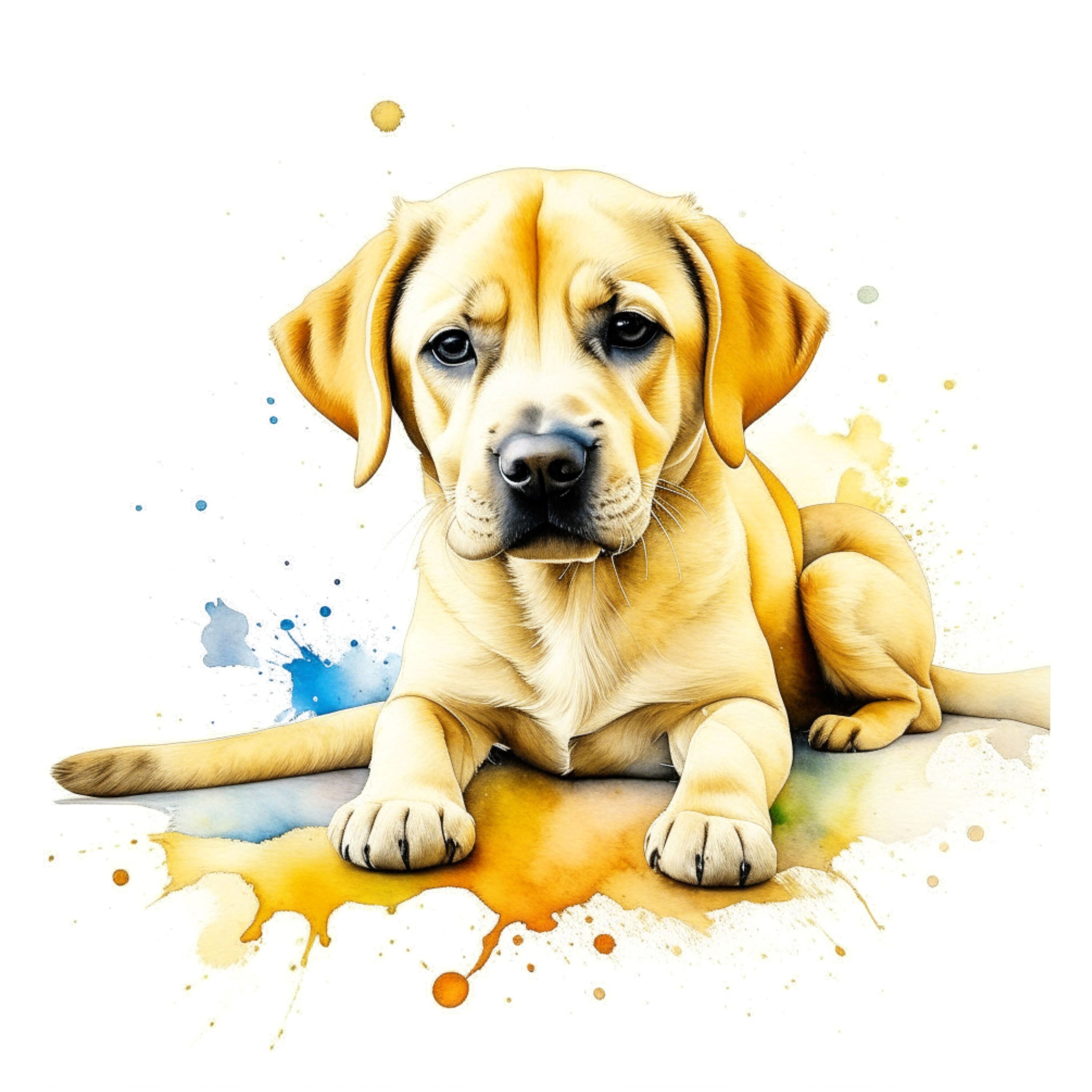 Yellow Labrador Puppies Digital Art Lab Puppy Dog Clipart - Etsy
