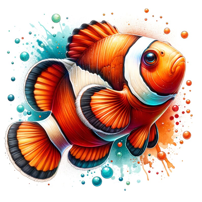 Clownfish Digital Art | Clipart Bundle | 15 High Quality Jpgs | Digital ...