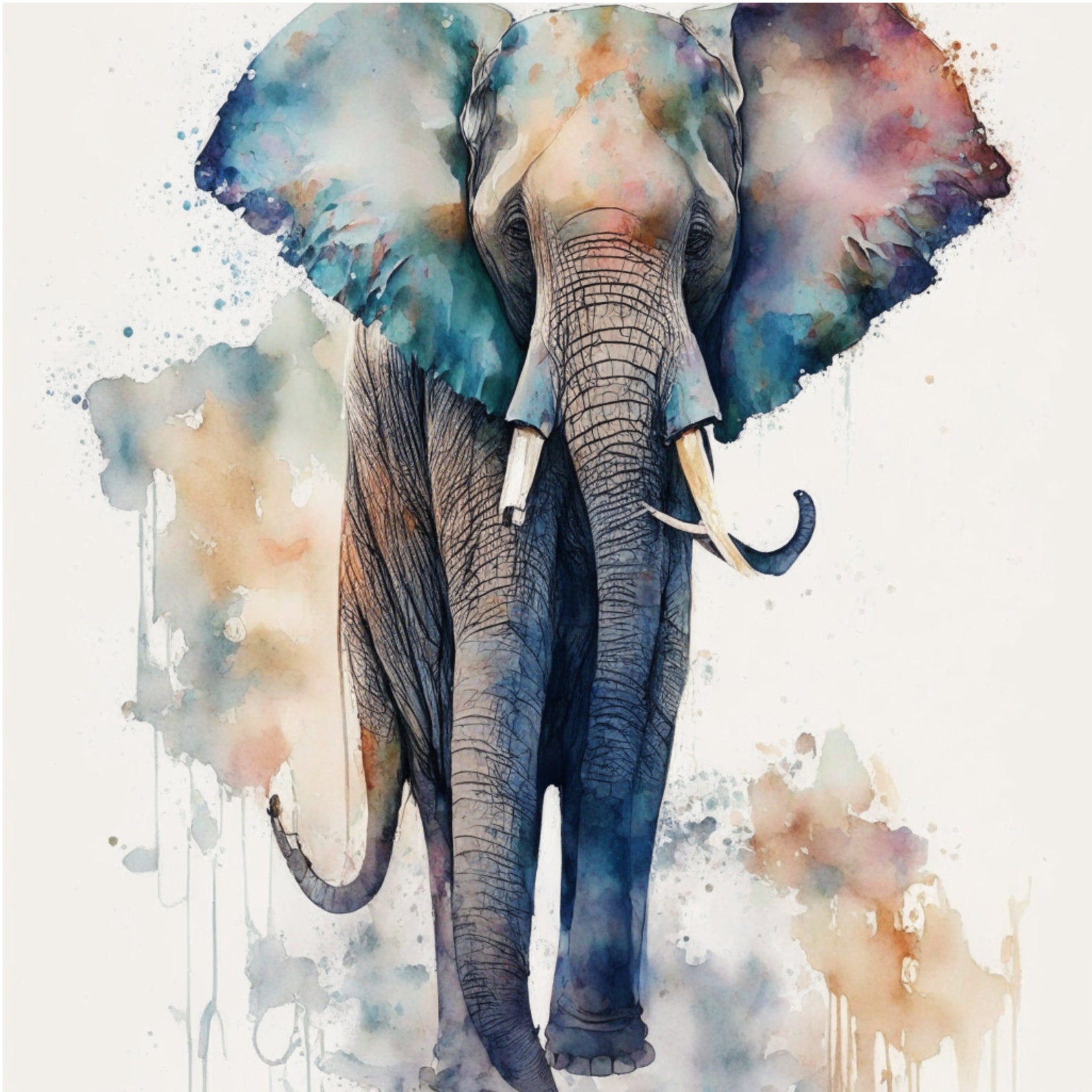 Elephants Digital Art | Elephant Clipart | 10 High Quality Jpgs ...