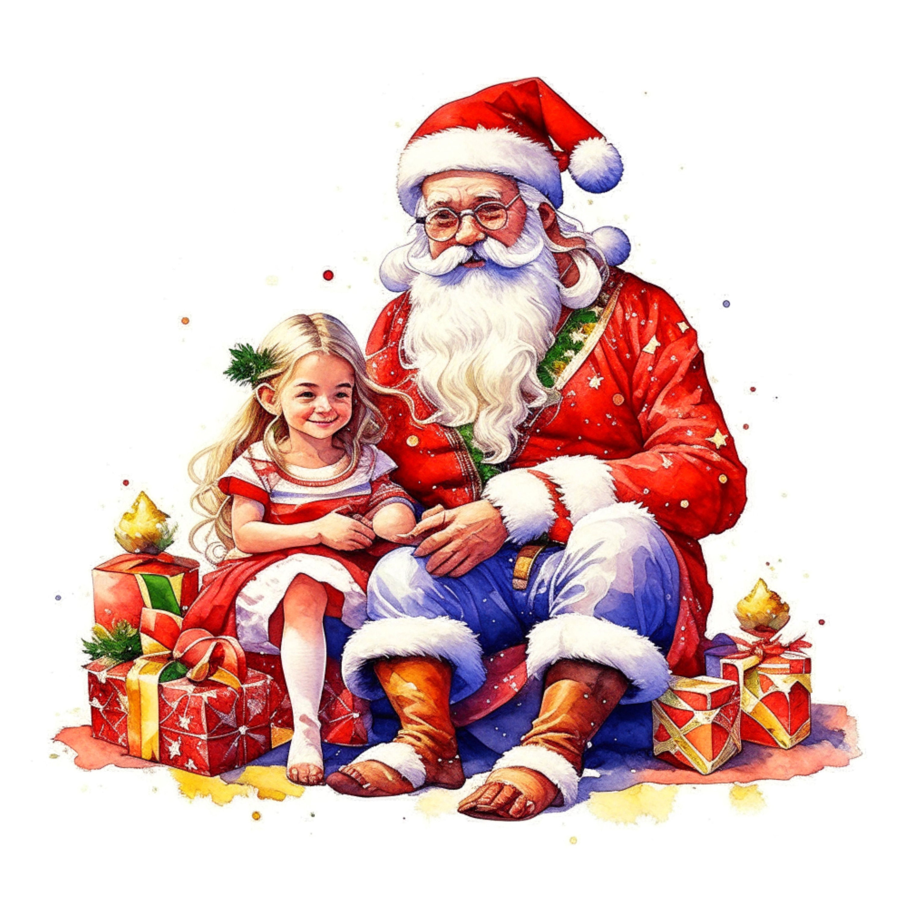 Jolly Santa Digital Art | Santa Claus Clipart | 10 High Quality Jpgs ...