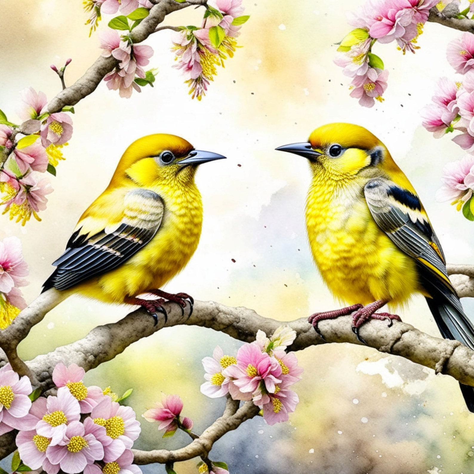 Yellow Finch Digital Art | Birds Clipart | 15 High Quality Jpgs ...