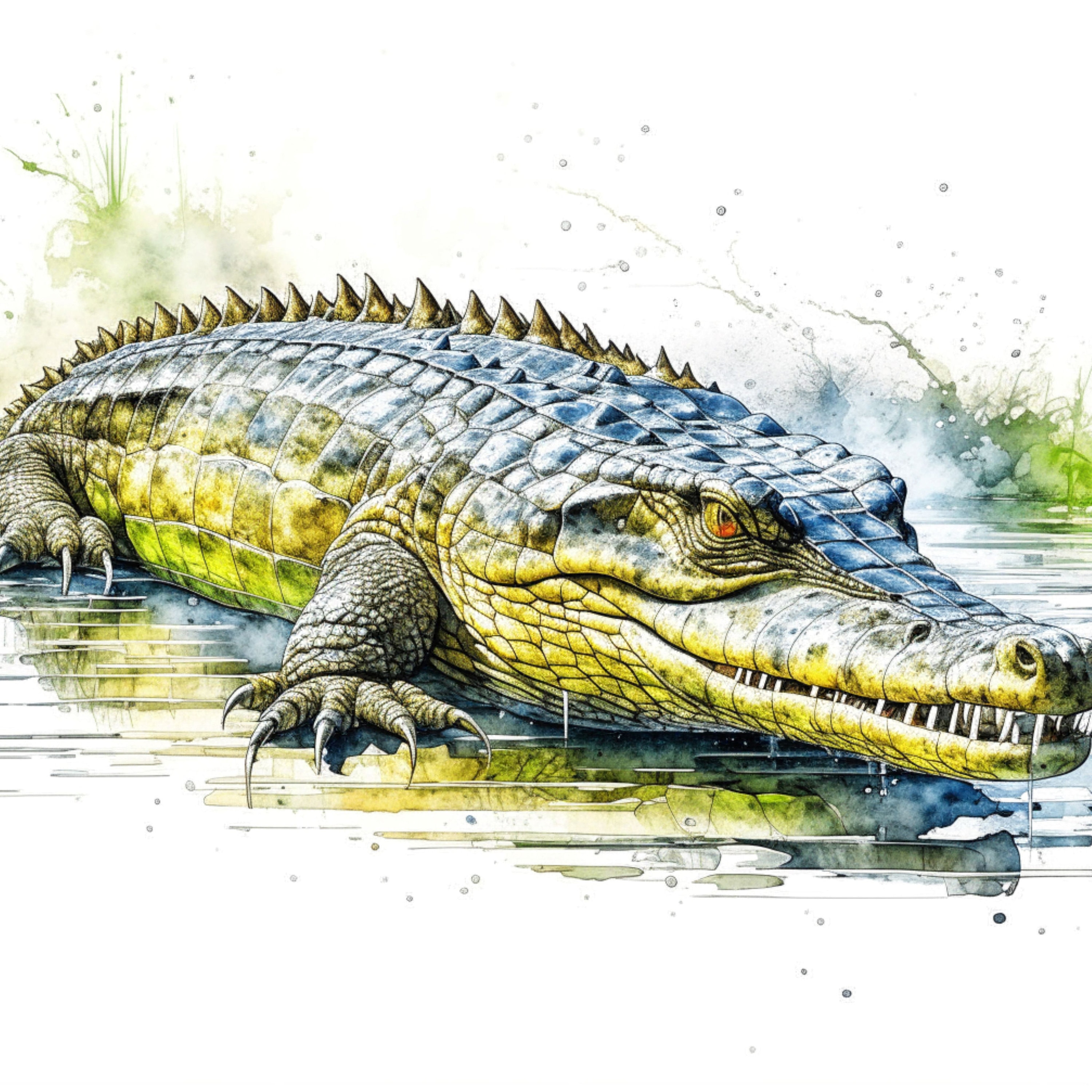 Alligator Digital Art | Clipart | 15 High Quality Jpgs | Digital ...
