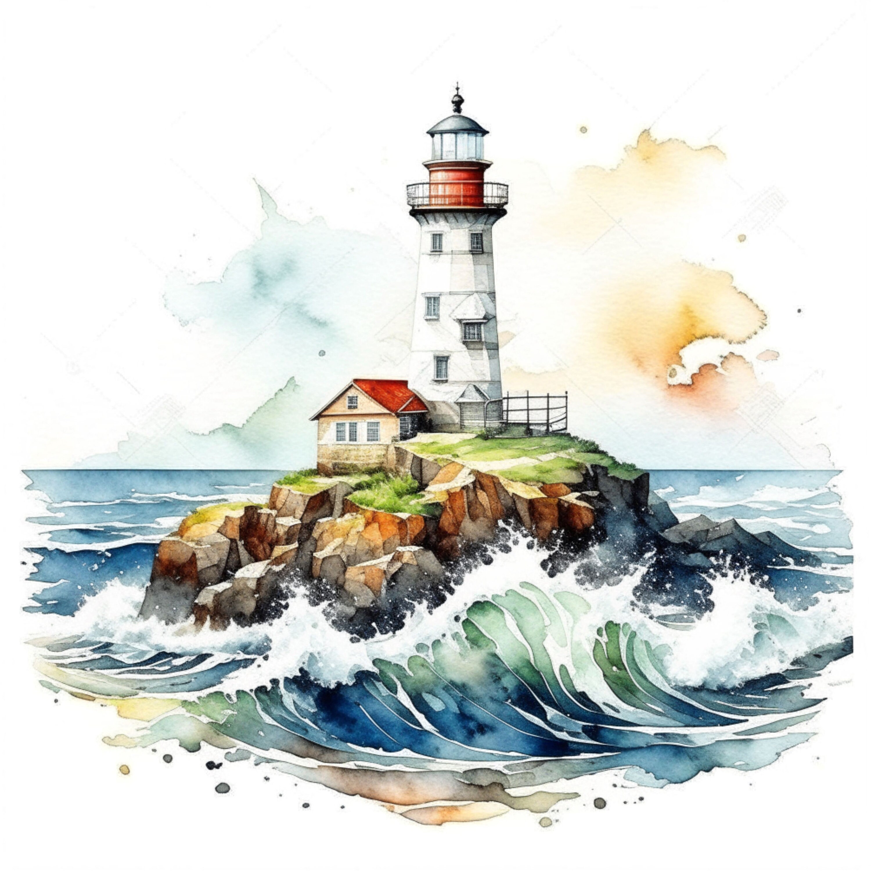 Lighthouse Digital Art | Lighthouses Clipart | 10 High Quality Jpgs ...