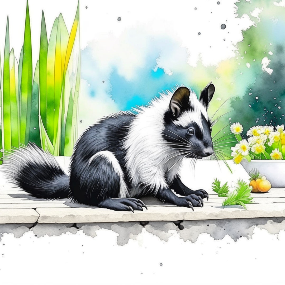 Skunk Digital Art | Clipart | 10 High Quality Jpgs | Digital Download ...