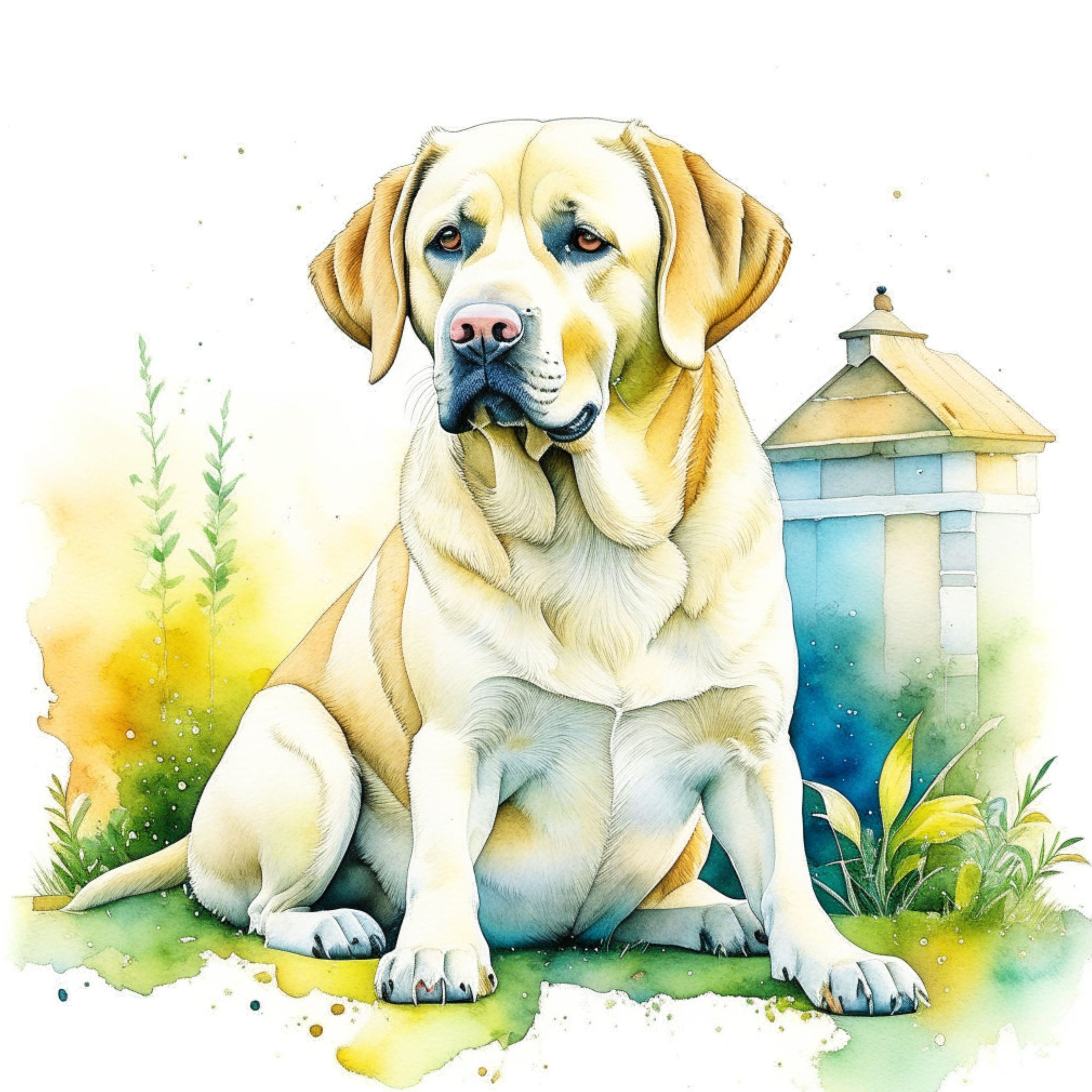 Yellow Labrador Dog Digital Art | Lab Puppy | Dog Clipart | 15 High ...