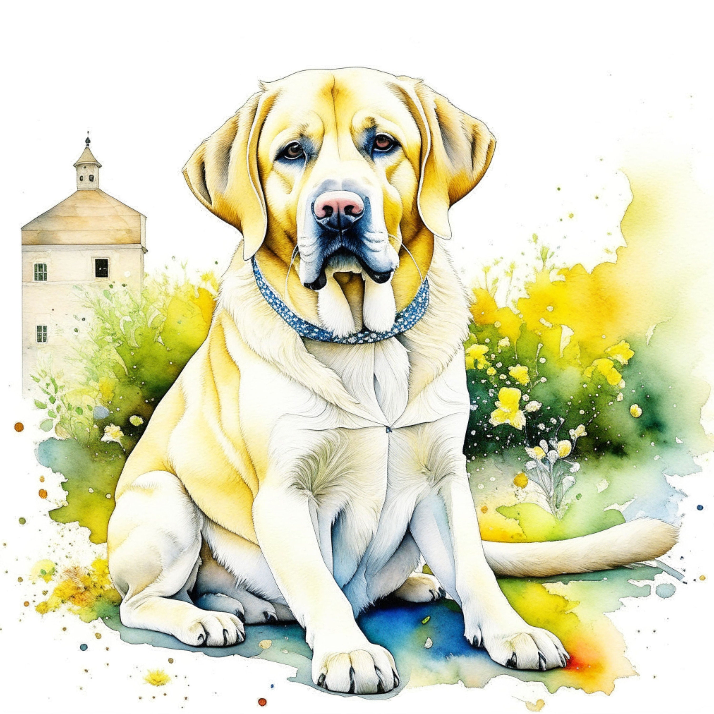 Yellow Labrador Dog Digital Art | Lab Puppy | Dog Clipart | 15 High ...