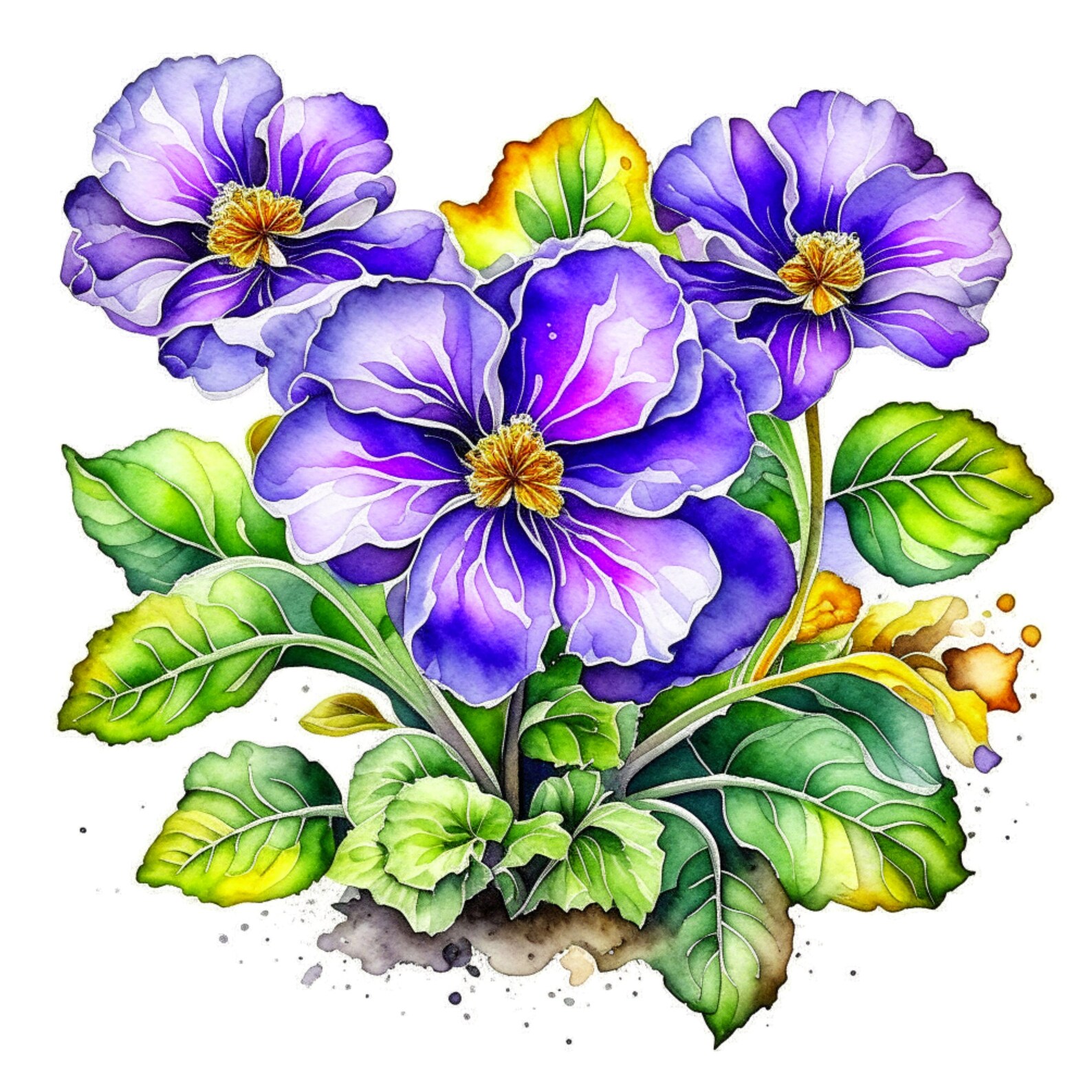 African Violets Digital Art | Violet Flowers Clipart | 15 High Quality ...