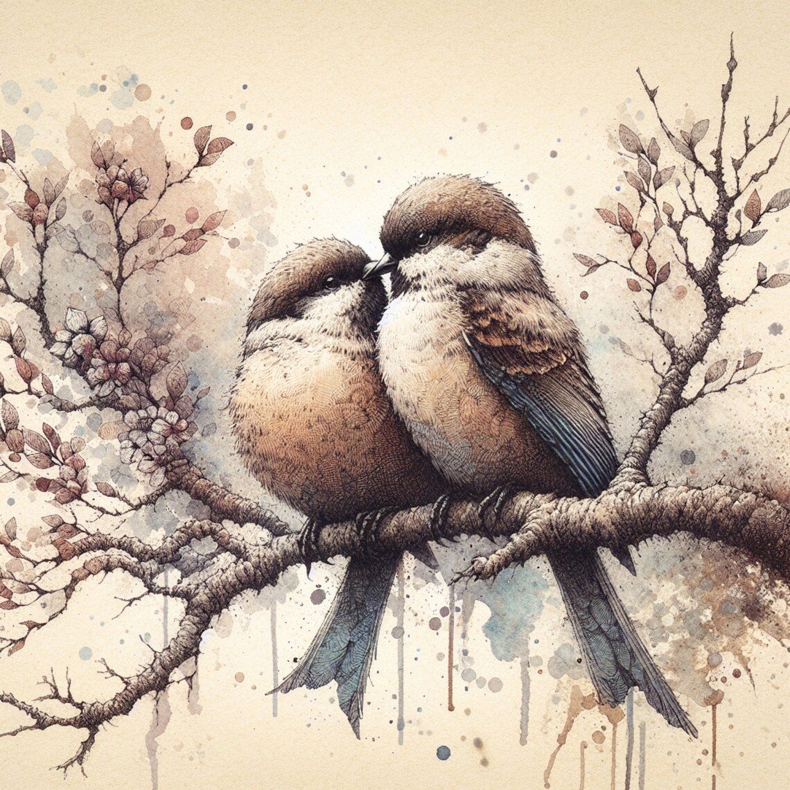 Lovebirds Digital Art | Birds Clipart | 15 High Quality Jpgs | Digital ...