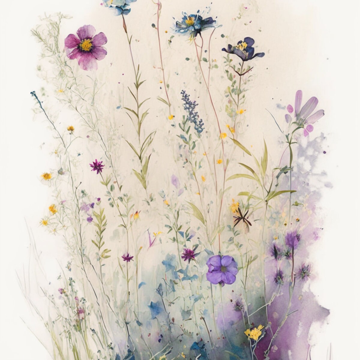 Wildflowers Digital Art Flowers Clipart 10 High Quality Jpgs Digital ...