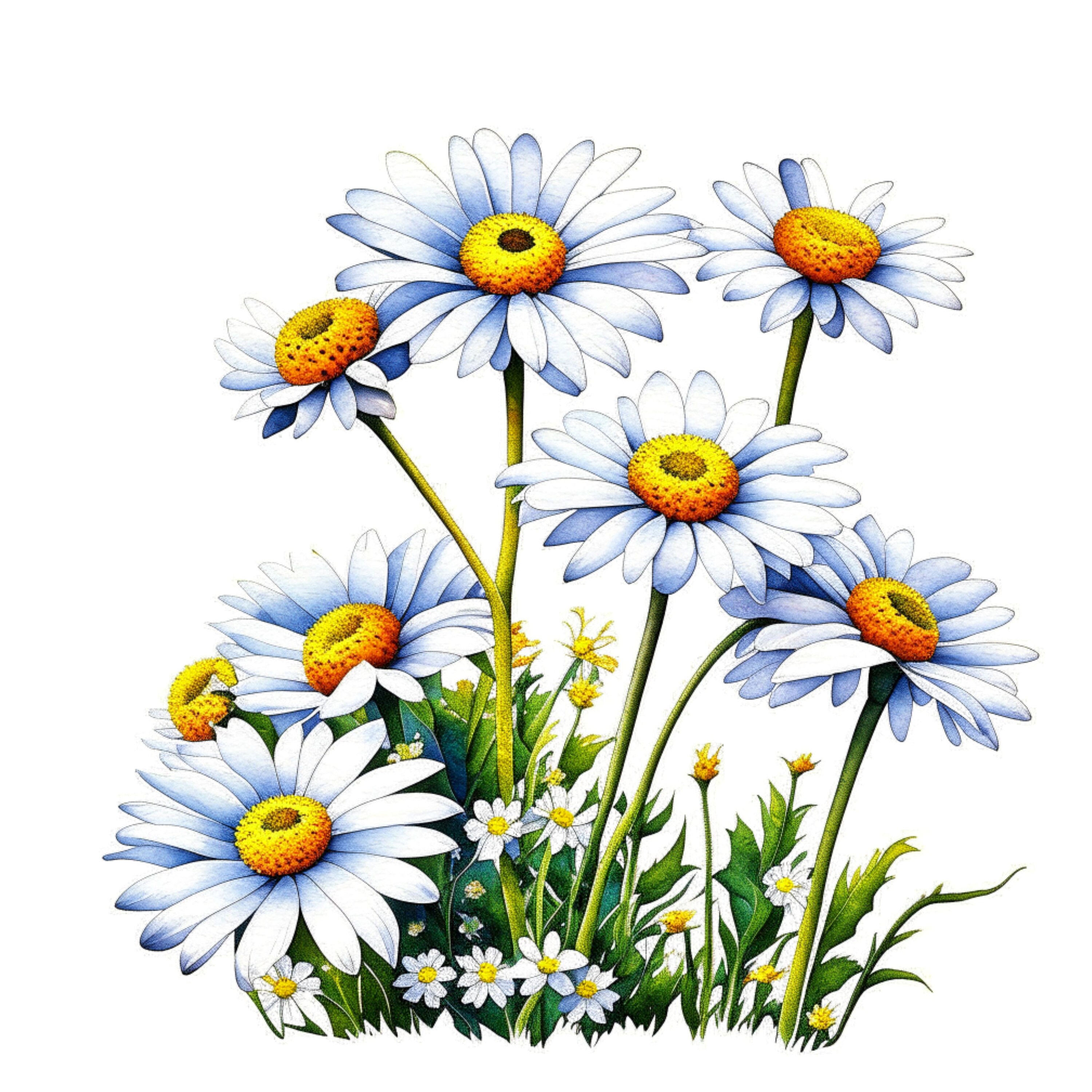 Daisies Digital Art Flowers Clipart 10 High Quality Jpgs Digital ...