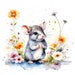 Field Mouse With Flowers Digital Art Clipart 10 High - Etsy
