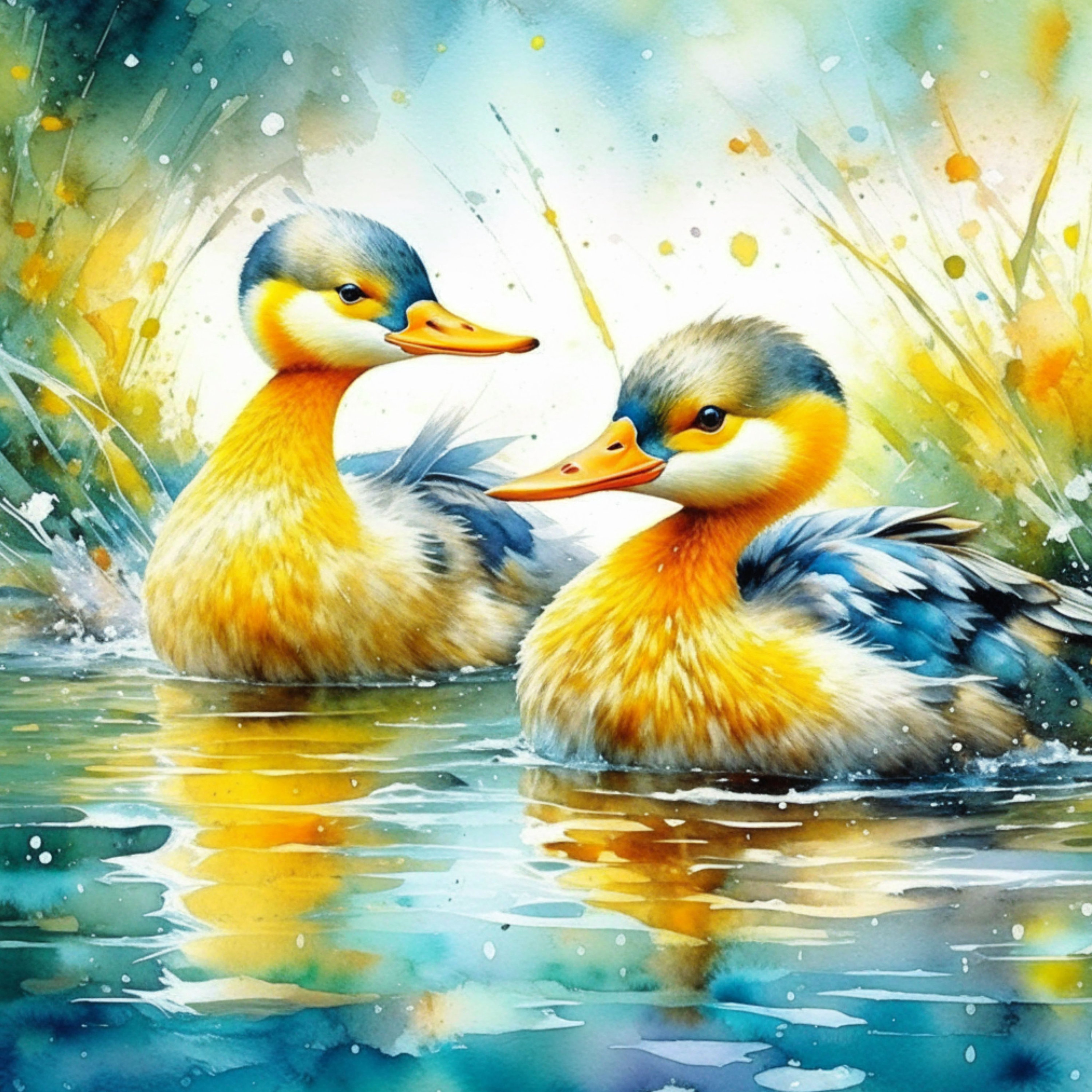 Ducklings Digital Art Duck Clipart 15 High Quality Jpgs Digital ...