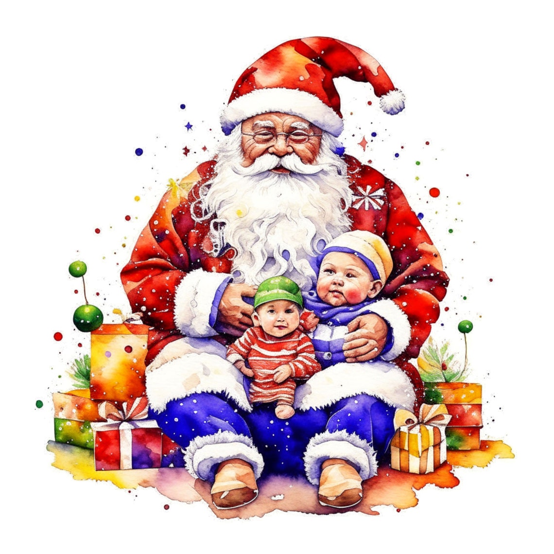 Jolly Santa Digital Art Santa Claus Clipart 10 High Quality Jpgs ...