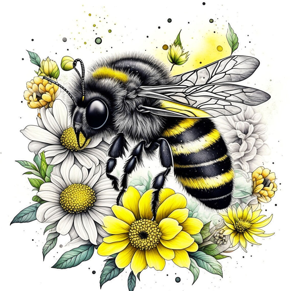 Bumble Bee Digital Art Bees Clipart 15 High Quality Jpgs Digital ...
