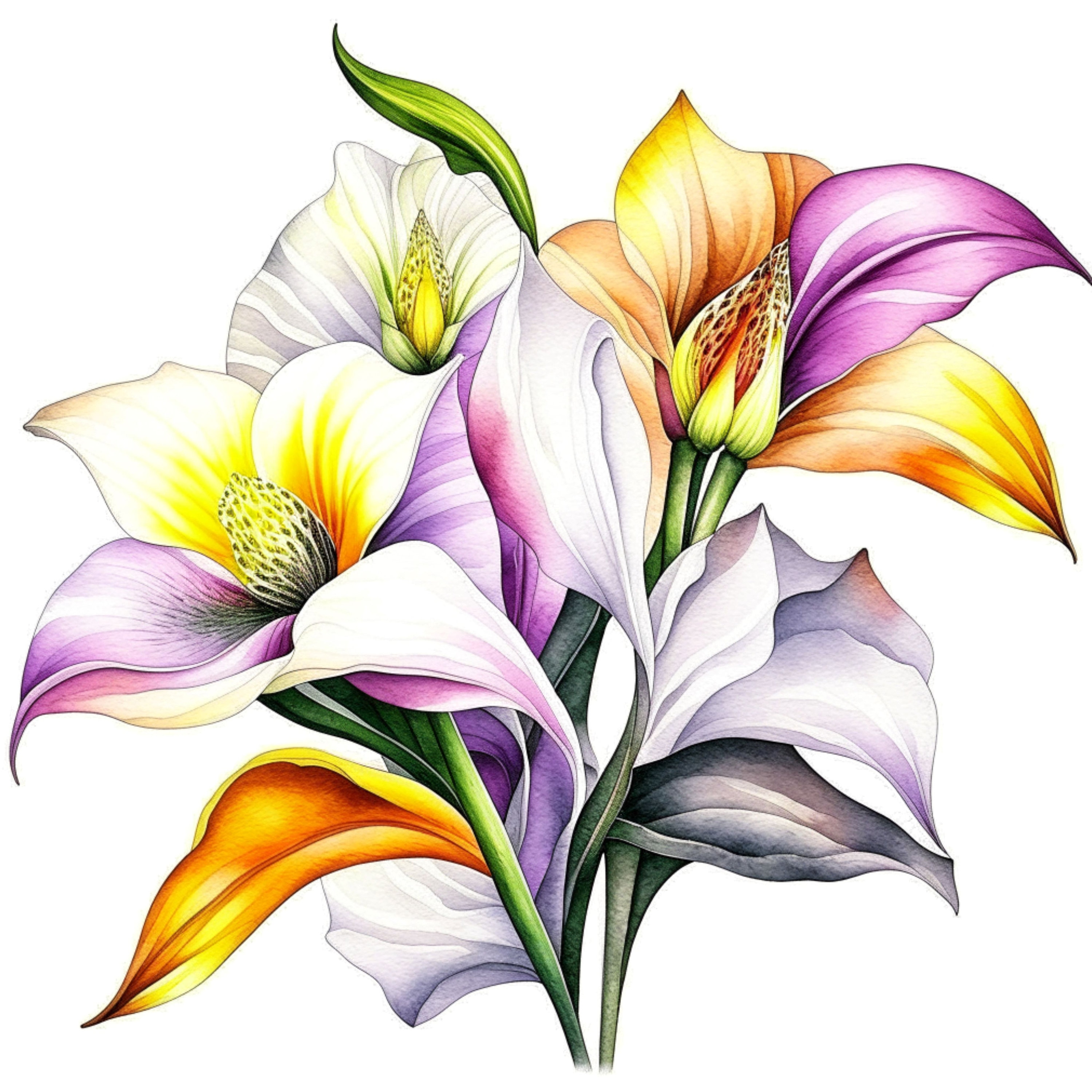 Calla Lily Digital Art | Flowers Clipart | 15 High Quality Jpgs ...