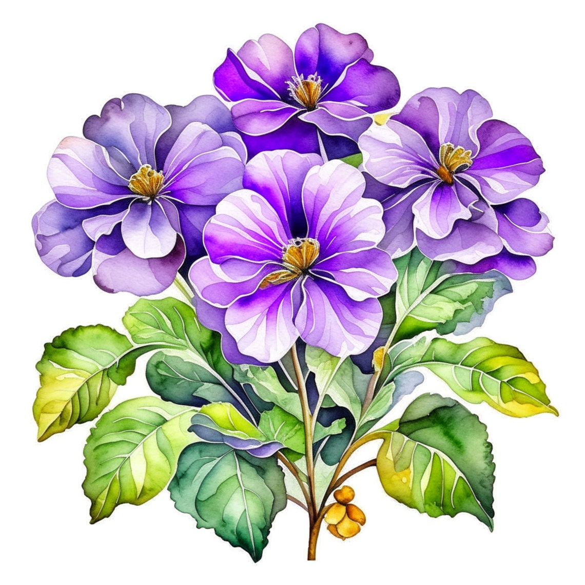 African Violets Digital Art | Violet Flowers Clipart | 15 High Quality ...