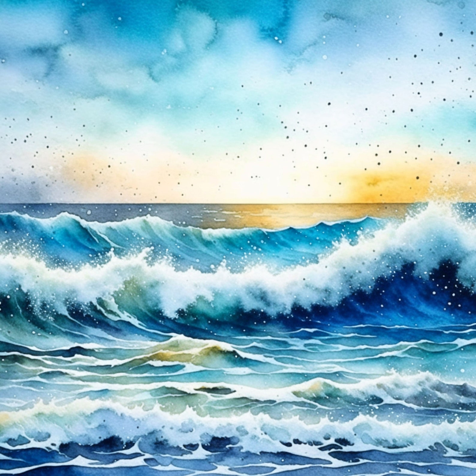 Stormy Seas Digital Art Ocean Clipart 15 High Quality Jpgs Digital ...