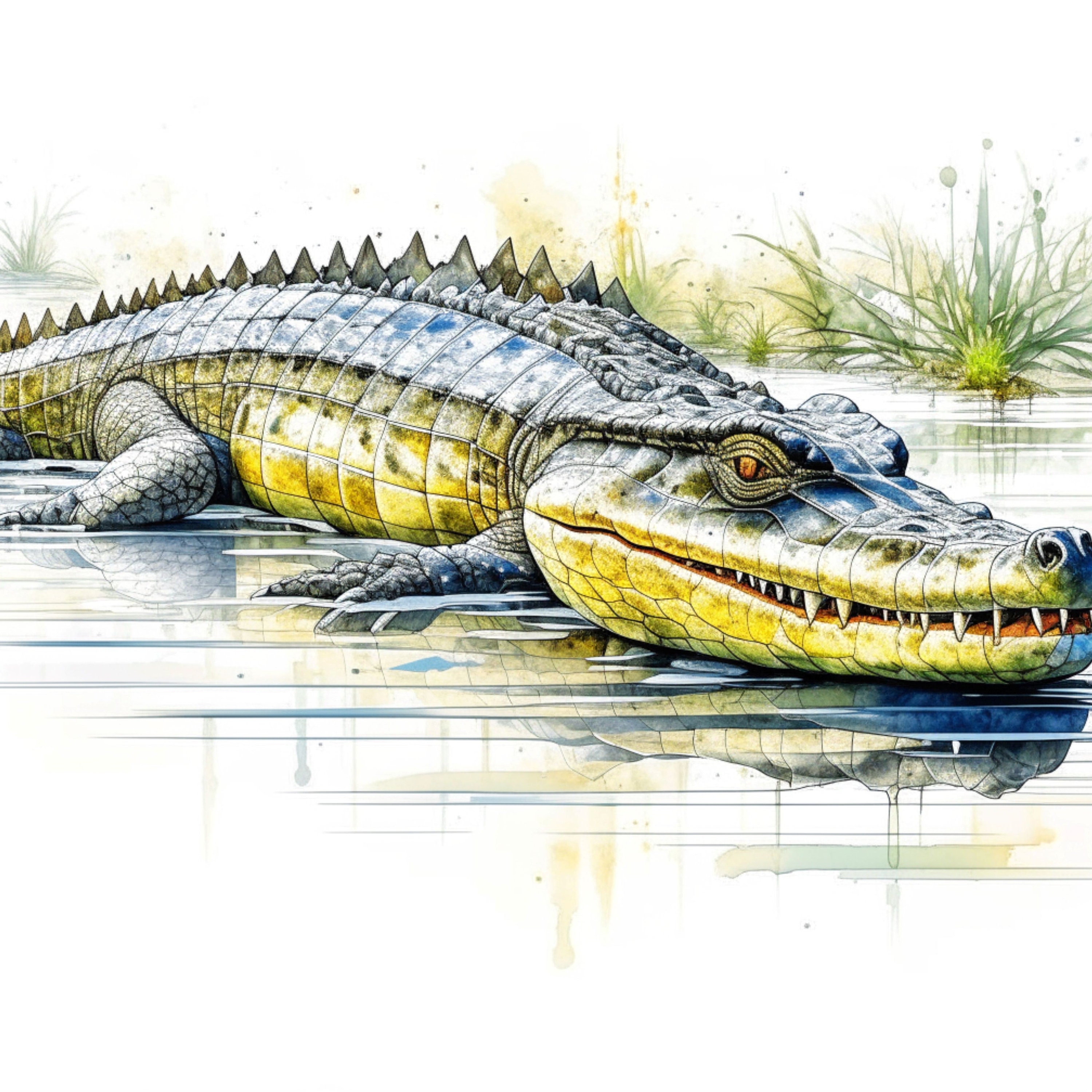 Alligator Digital Art | Clipart | 15 High Quality Jpgs | Digital ...