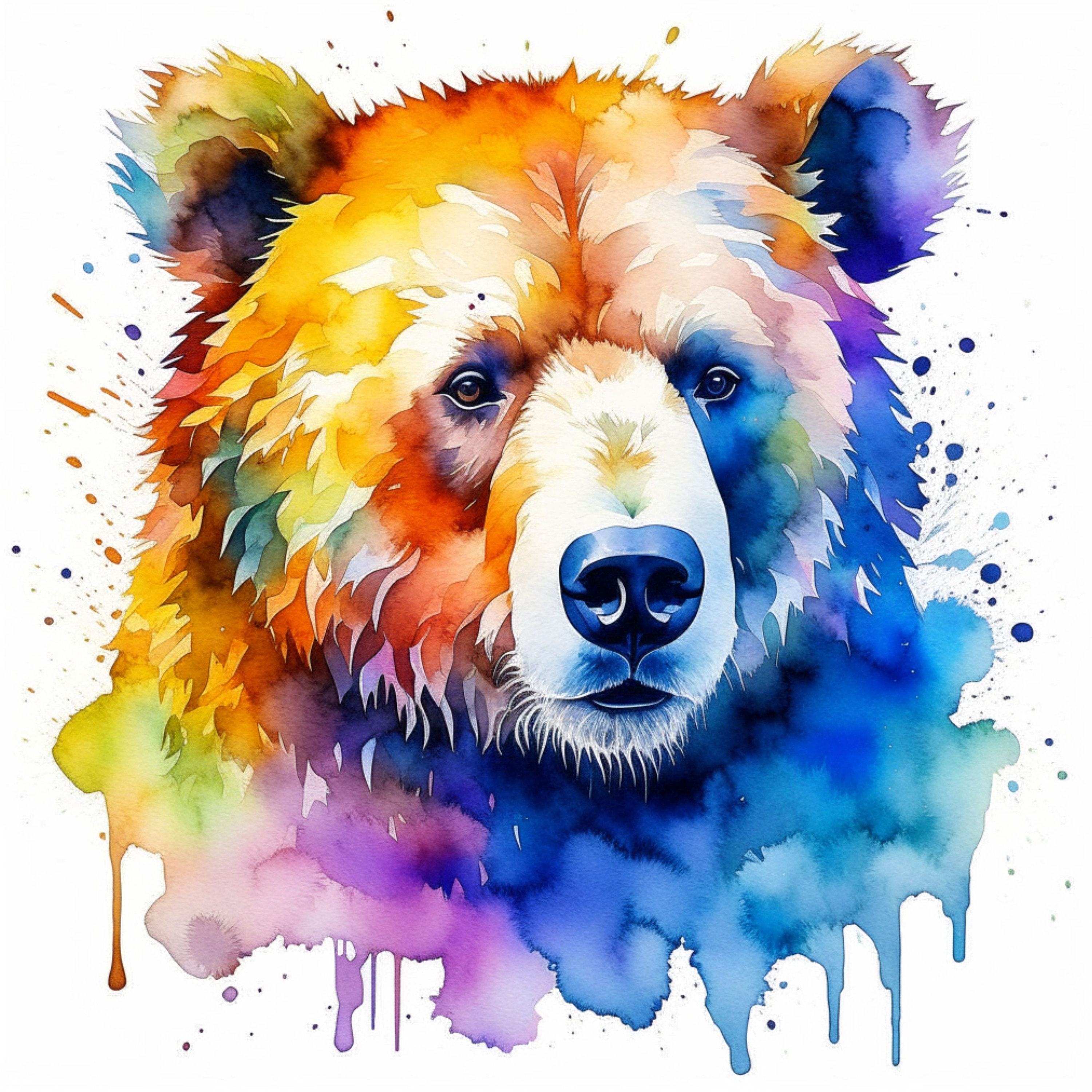 Watercolor Bear Digital Art | Bears Clipart | 10 High Quality Jpgs ...