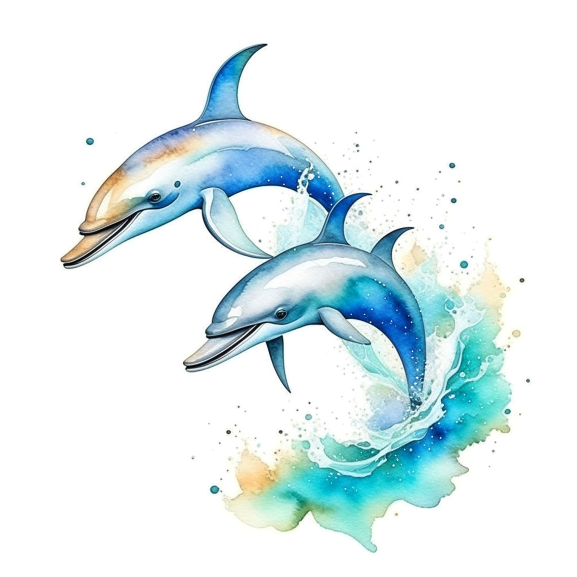 Dolphins Digital Art Clipart 10 High Quality Jpgs Digital Download AI ...