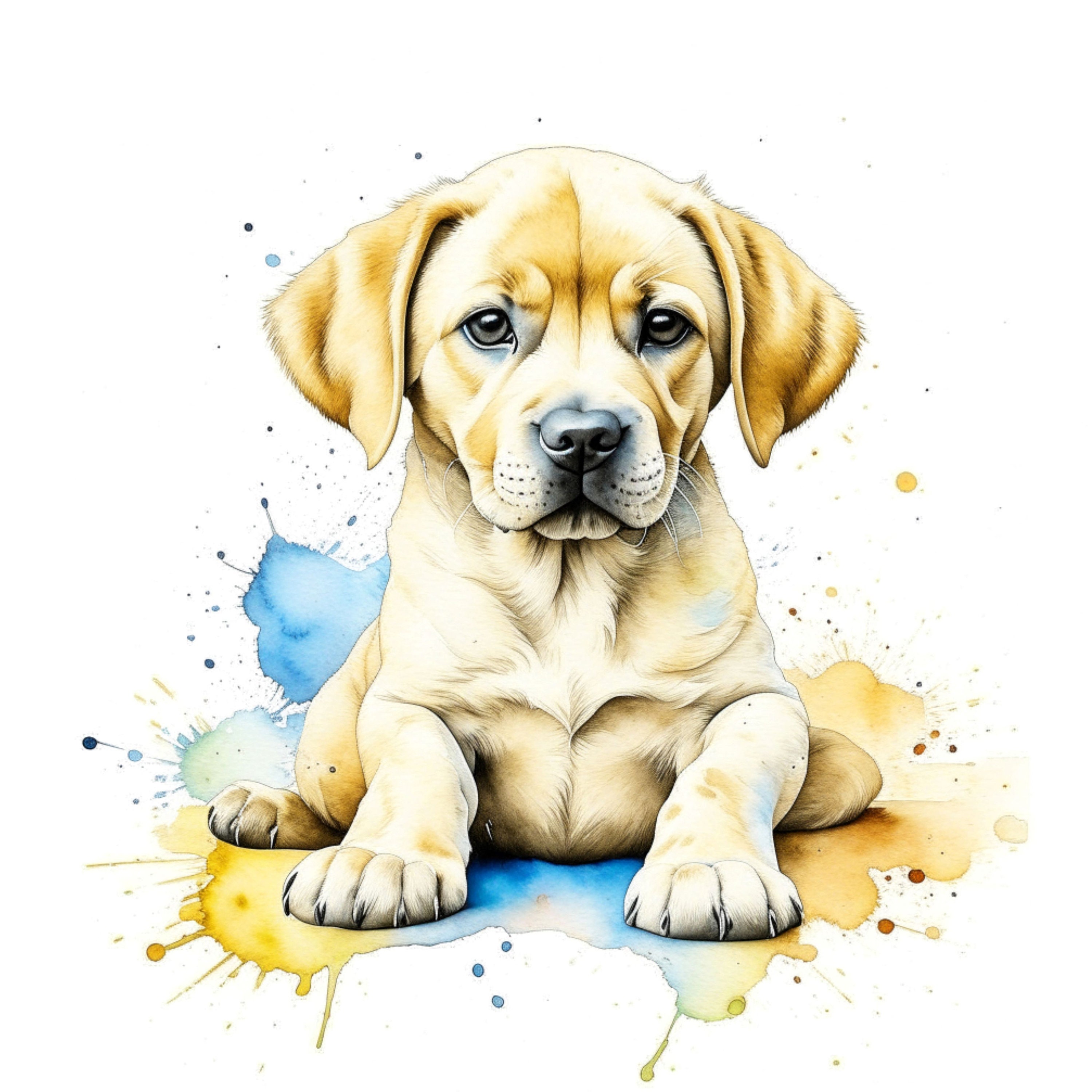 Yellow Labrador Puppies Digital Art Lab Puppy Dog Clipart - Etsy