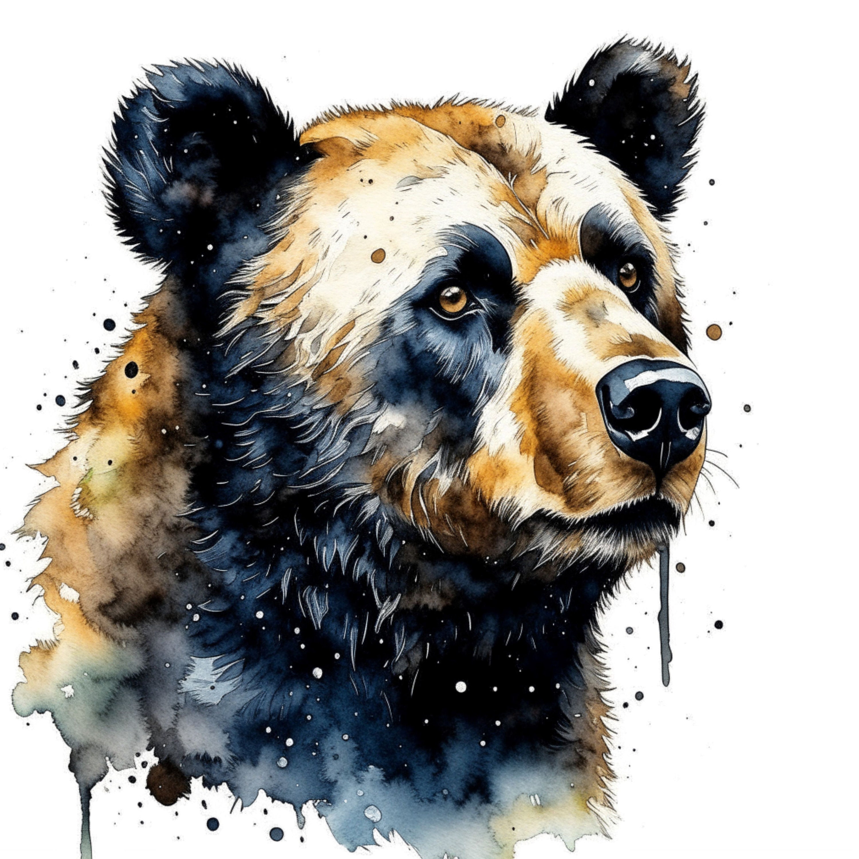 Watercolor Bear Digital Art | Bears Clipart | 10 High Quality Jpgs ...