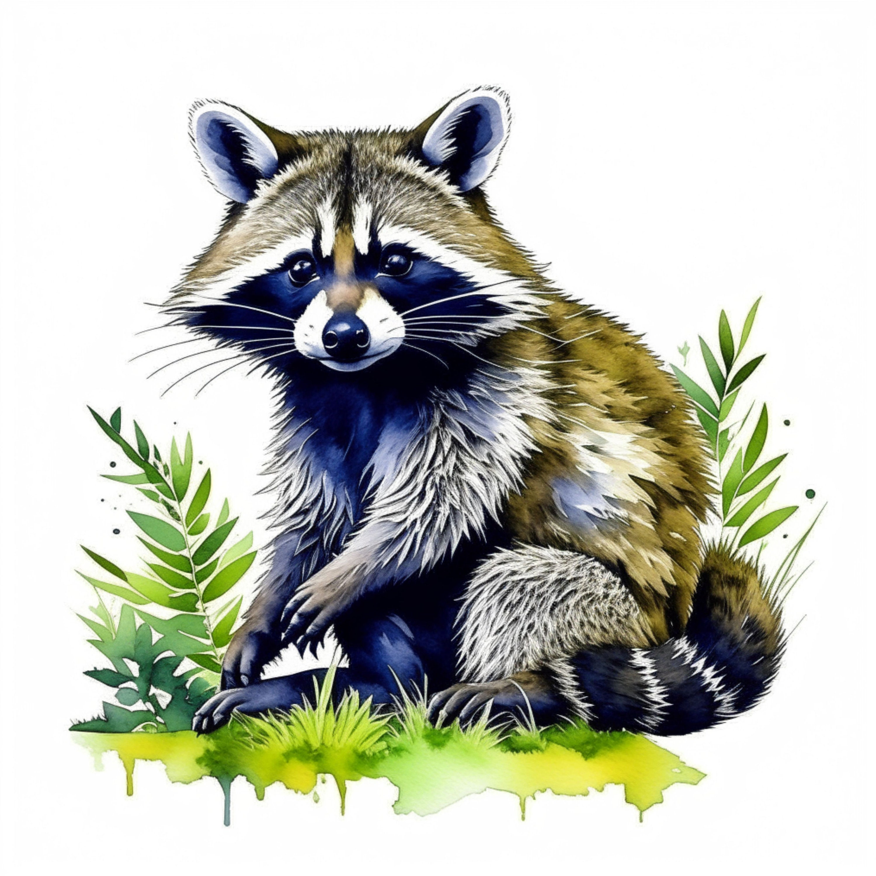 Raccoon Digital Art | Raccoon Clipart | 10 High Quality Jpgs | Digital ...