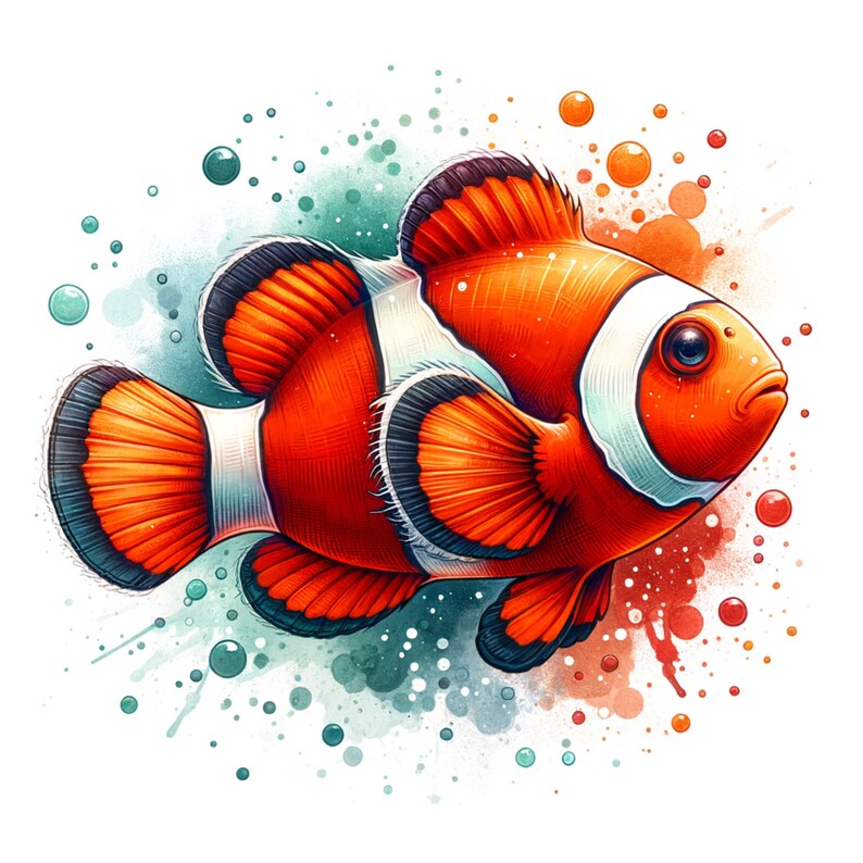 Clownfish Digital Art | Clipart Bundle | 15 High Quality Jpgs | Digital ...