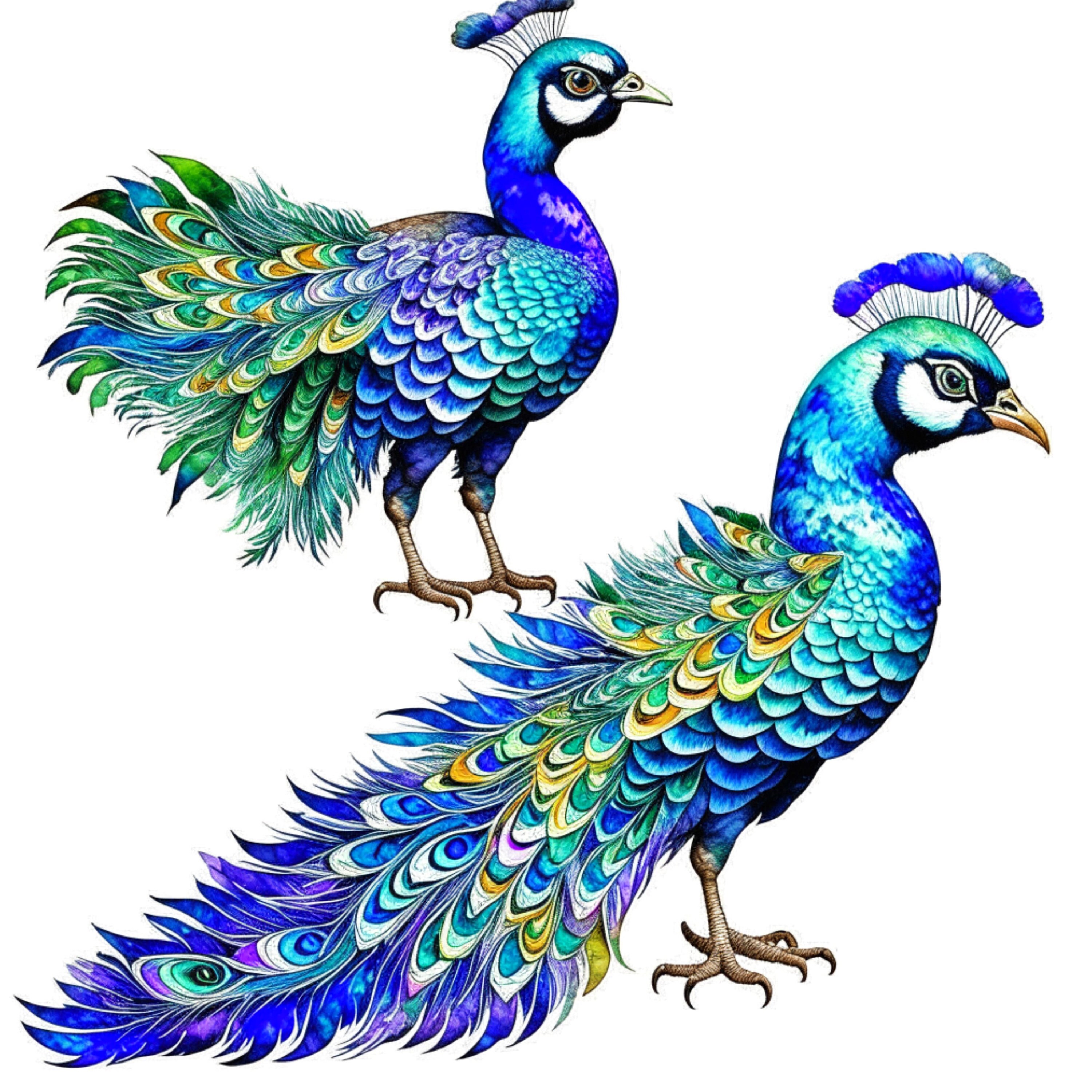 Peacock Digital Art | Birds Clipart | 10 High Quality Jpgs | Digital ...