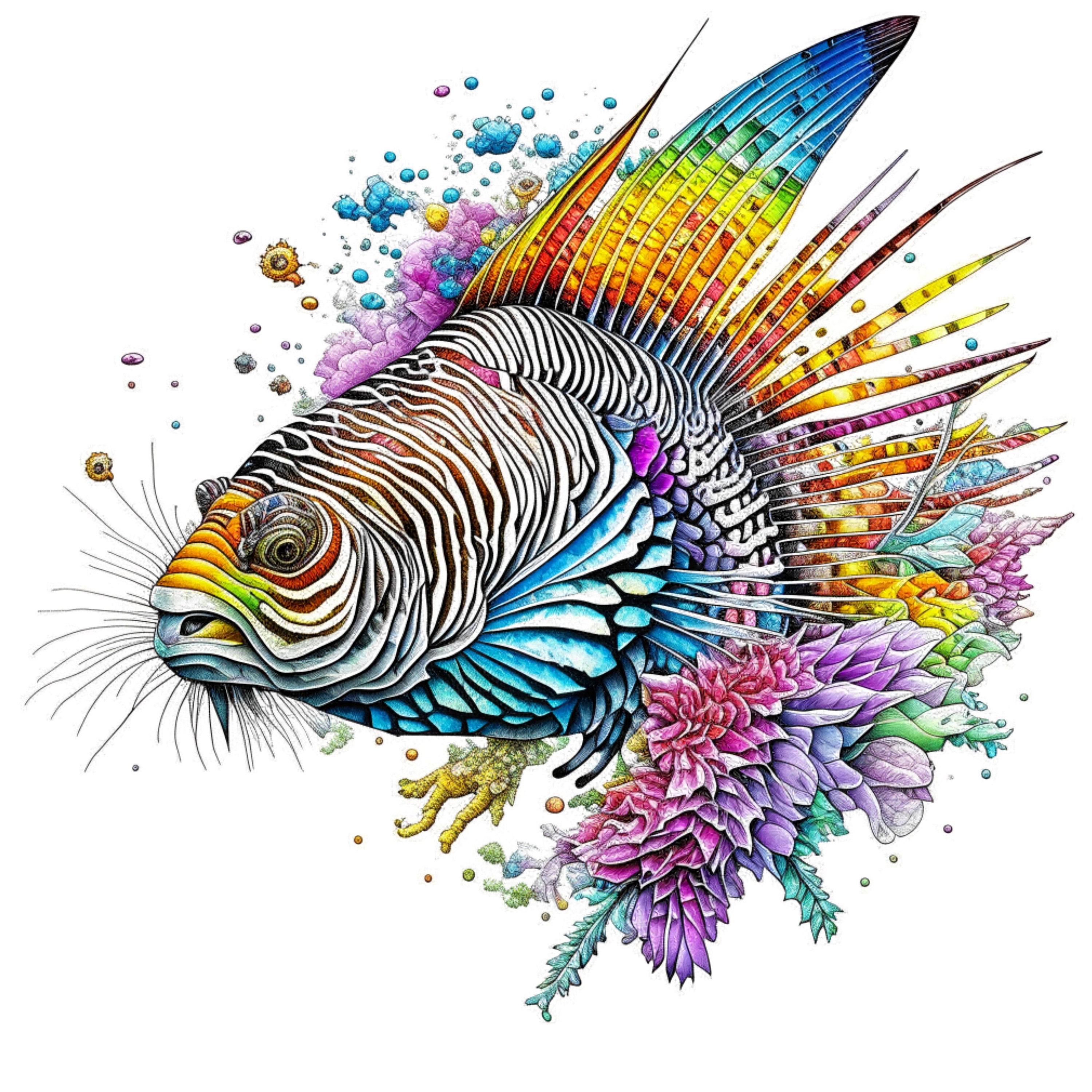Lionfish Digital Art Clipart 15 High Quality Jpgs Digital Download Clip ...