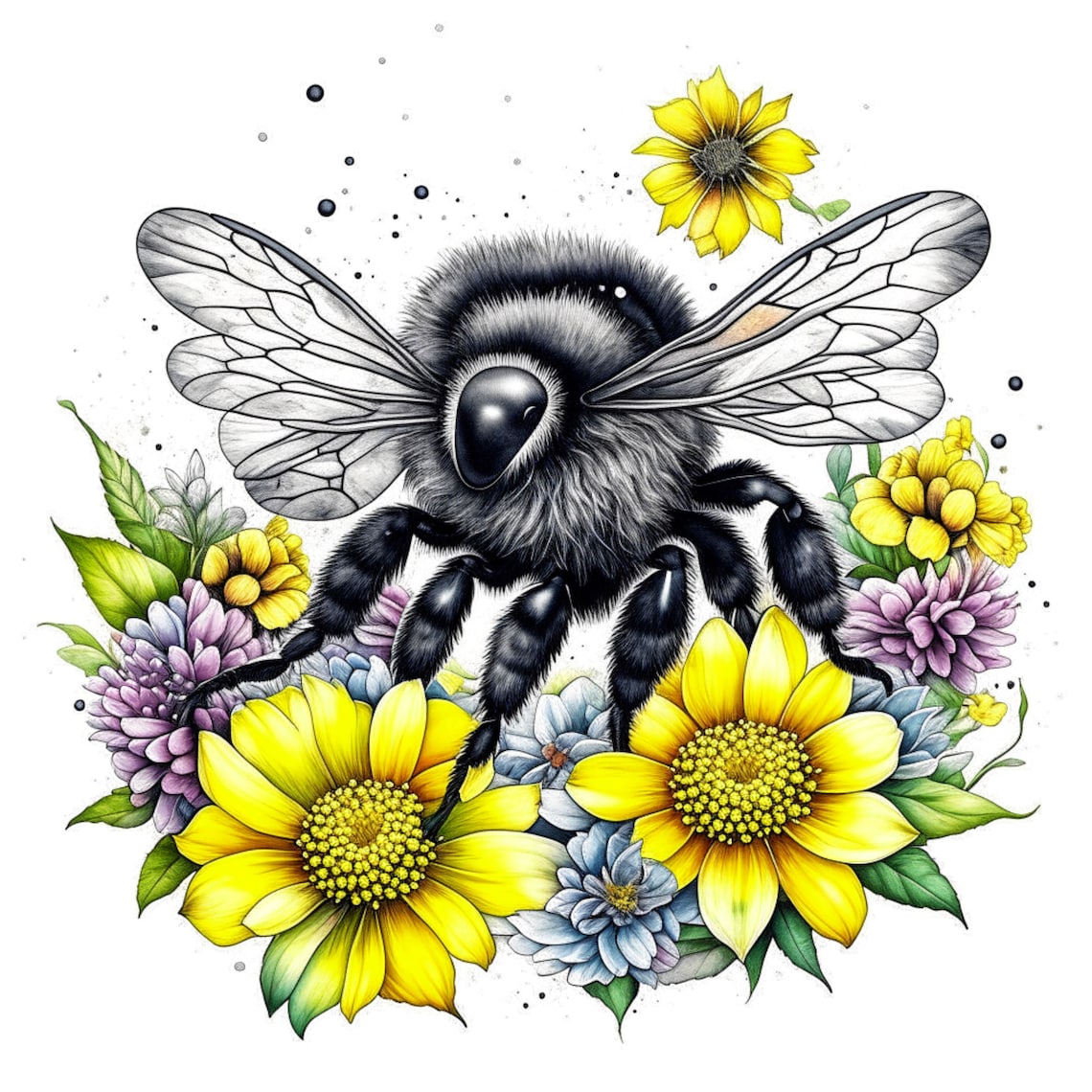 Bumble Bee Digital Art | Bees Clipart | 15 High Quality Jpgs | Digital ...